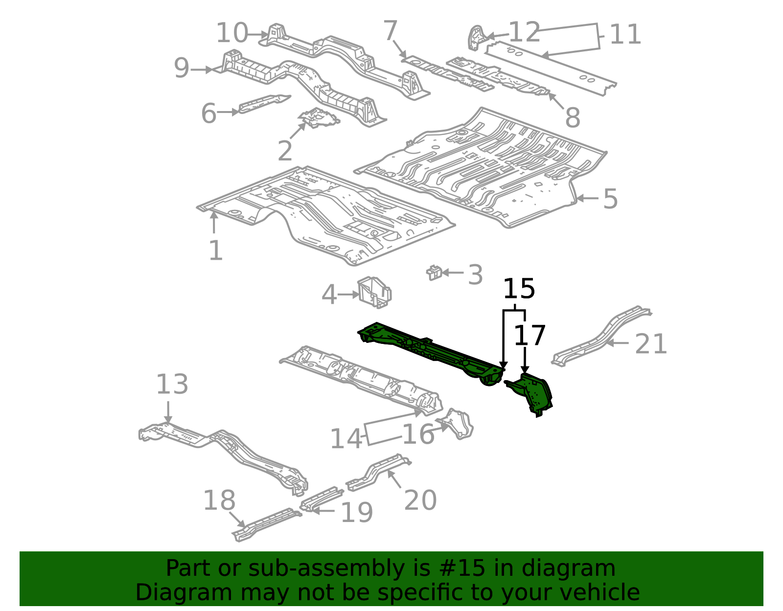 85522666 - 2023-2024 GM - Underbody Number 3 Cross Sill | Partners Chevy