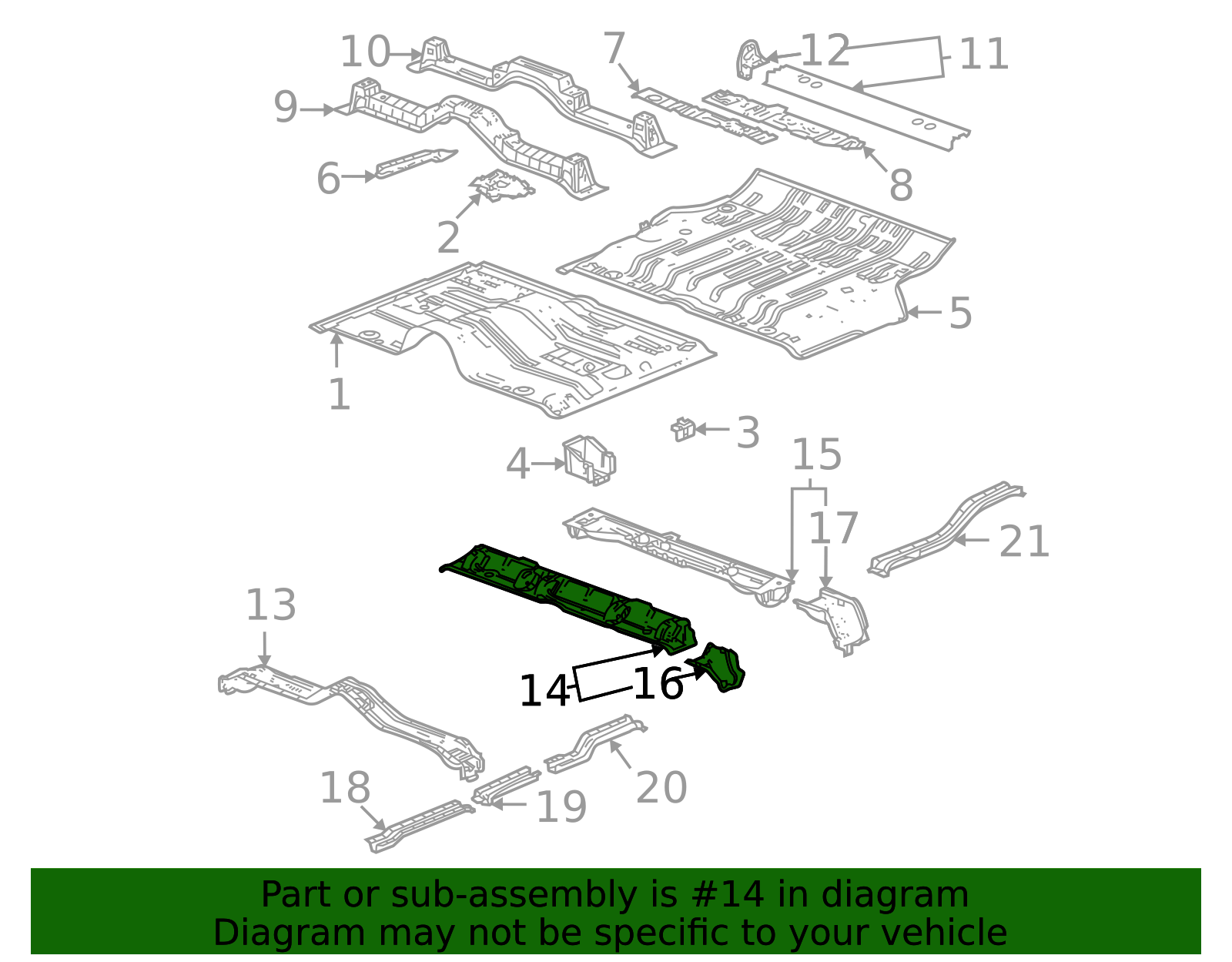 2021-2025 GM Underbody Rear Cross Sill 84850192 | Courtesy Parts