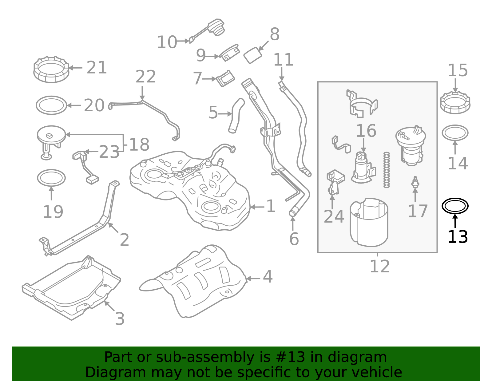 2022-2025 Toyota GR86 Fuel Pump Assembly Gasket SU003-09610 | Toyota ...