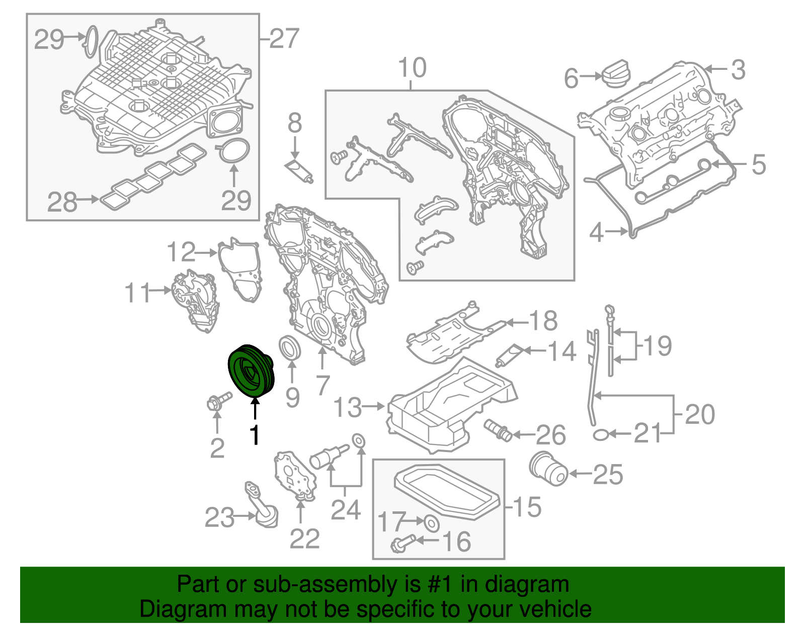 2007-2020 Nissan Crankshaft Pulley 12303-JK20A | Bill Kay Nissan Parts