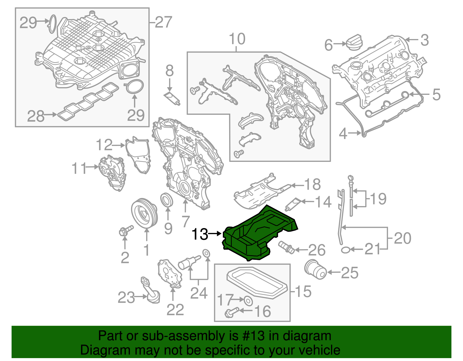 2007-2020 Nissan Oil Pan 11110-4GA2A | My Nissan Part