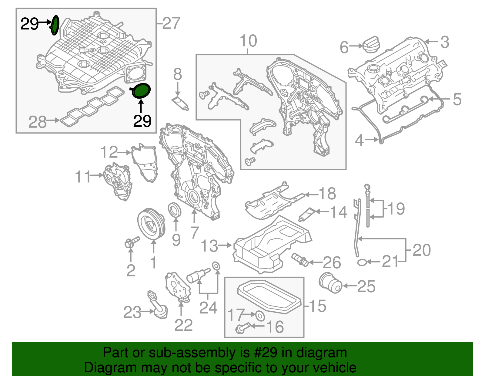 2007-2020 Nissan Intake Manifold Seal 16175-JK21A | Bill Kay Nissan Parts