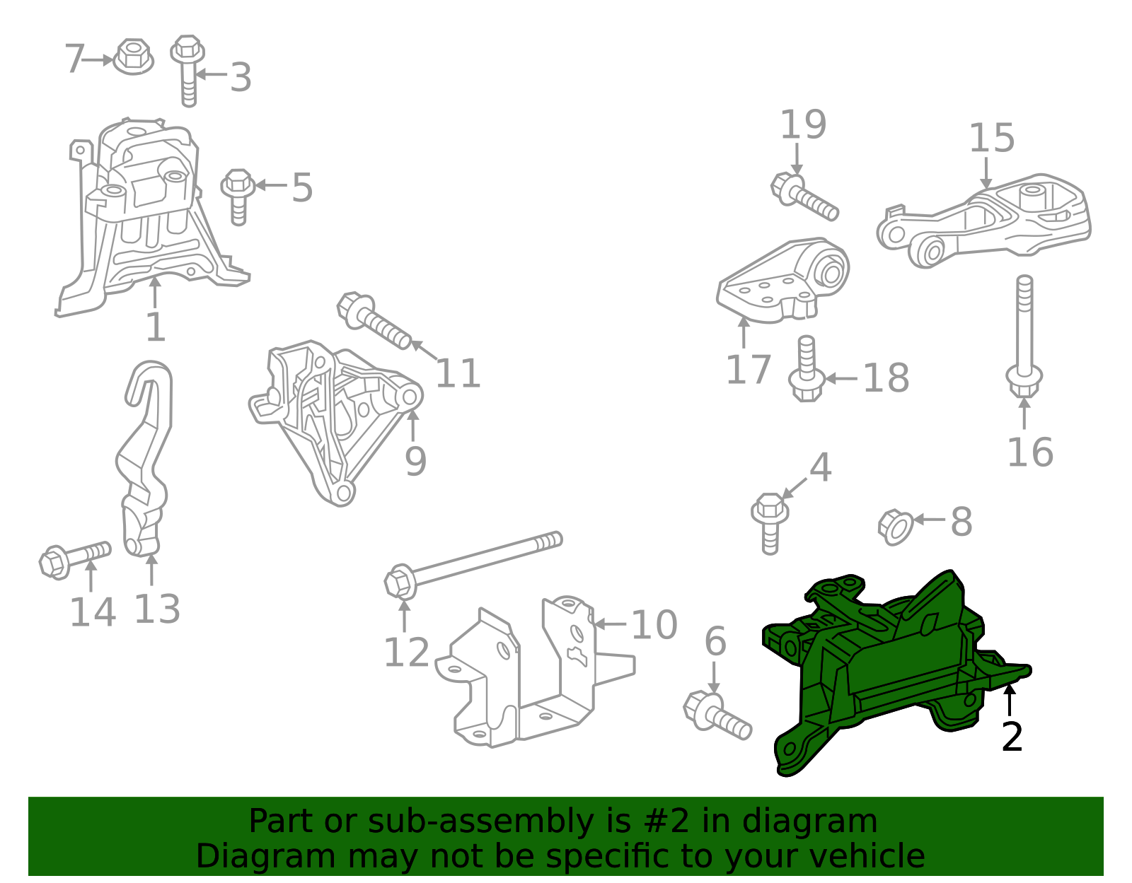 12372-F2111 - Engine Mounting Insulator, Left-Hand 2021-2025 Toyota ...