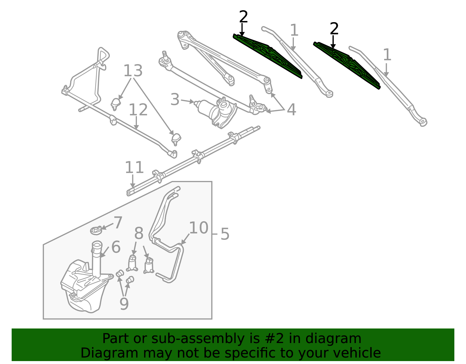 2004-2006 Mazda Tribute Wiper Blade EF92-67-330 | GetOEMParts.com