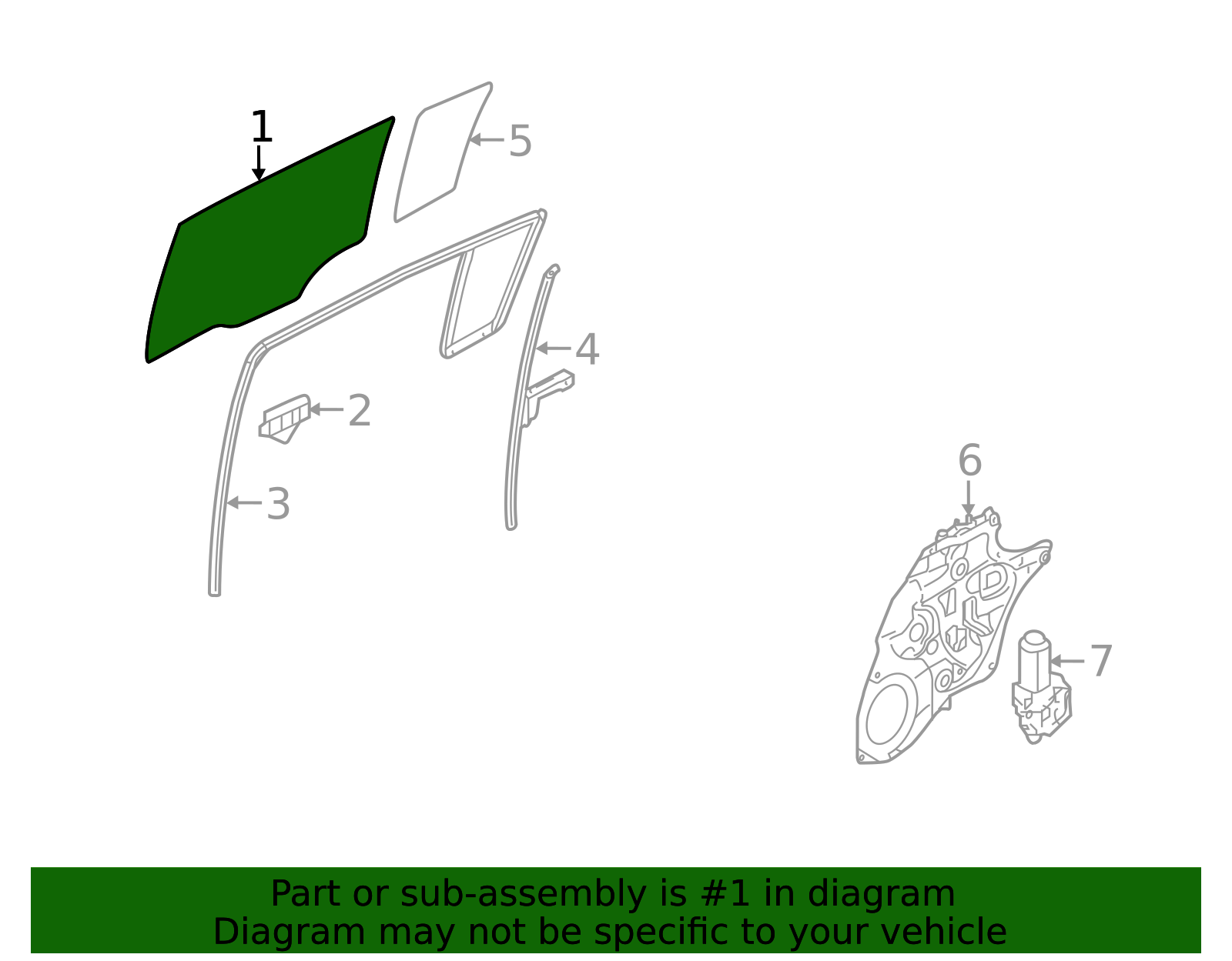 83411-3W000 - Movable Glass 2011-2013 Kia Sportage | Kia.Parts Store
