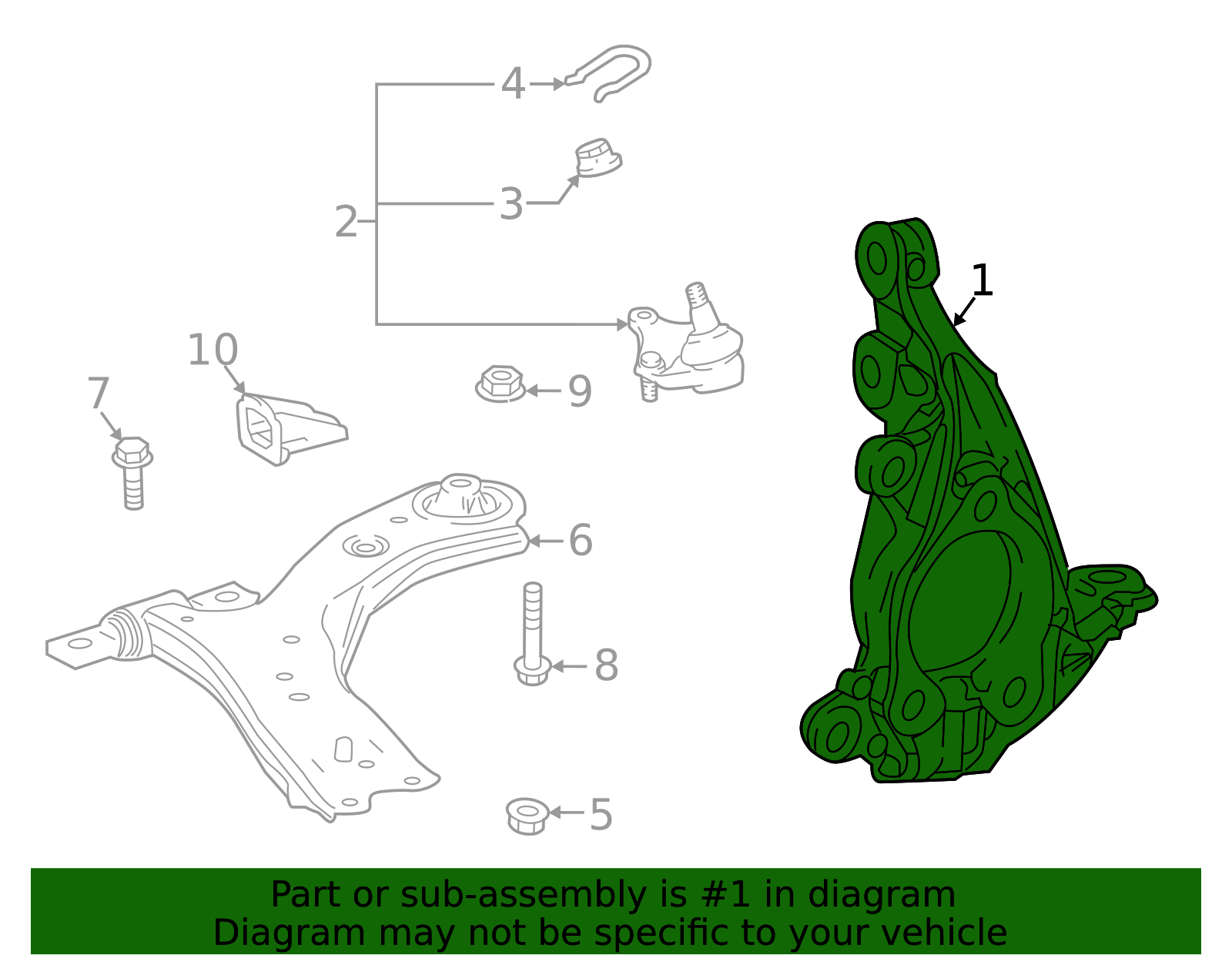 2020-2025 Toyota Steering Knuckle 43201-0E010 | Toyota Parts Center
