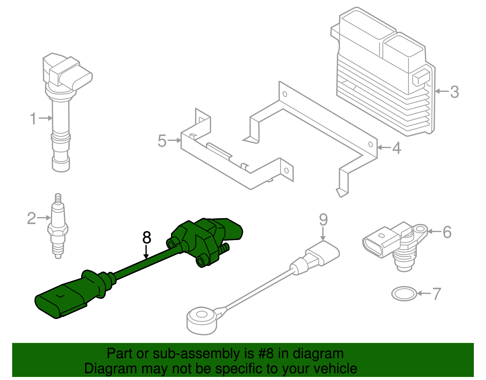 2005-2014 Volkswagen Crankshaft Position Sensor 07K-906-433-B ...
