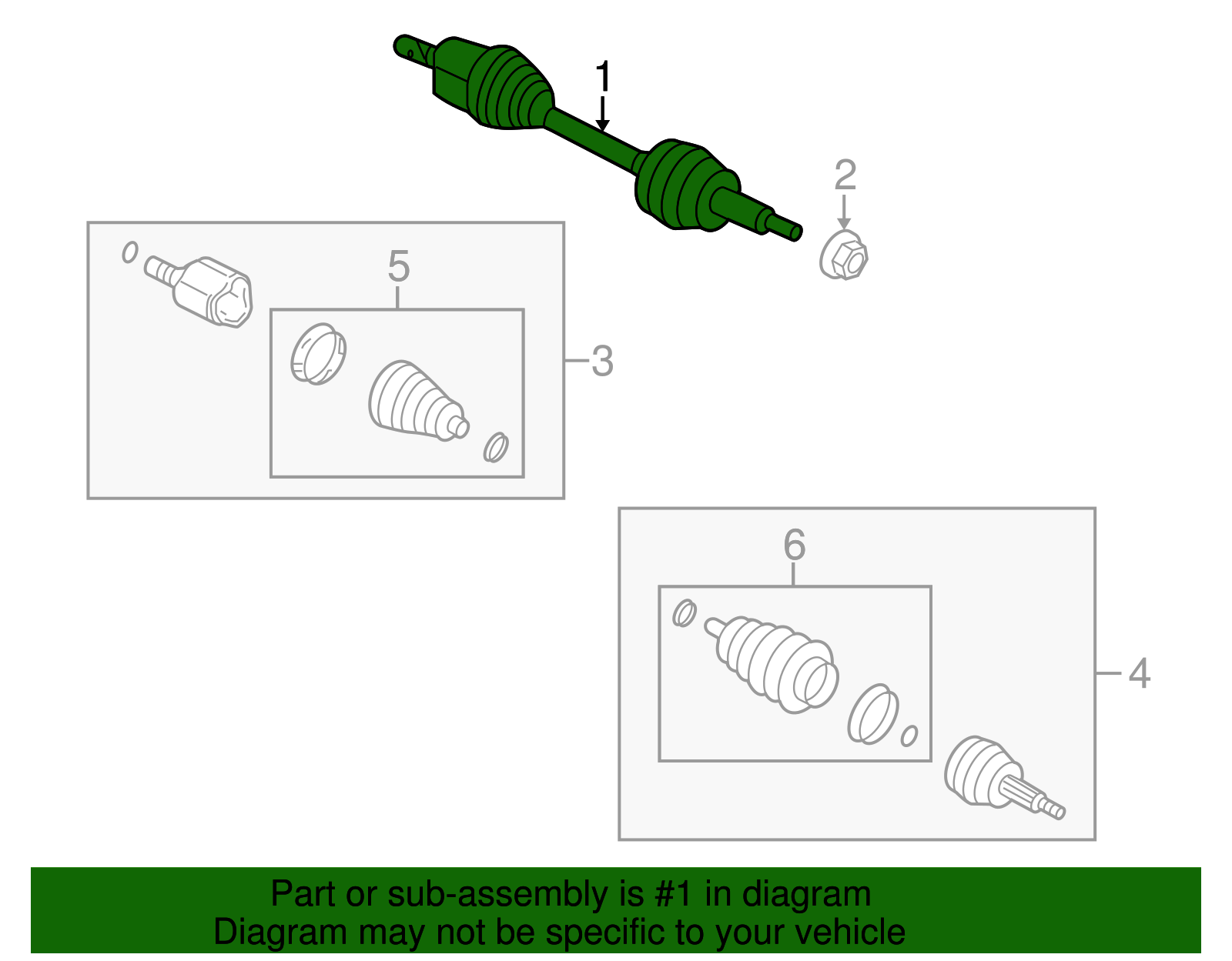 2012-2016 Cadillac SRX Front Passenger Side Half-Shaft Assembly ...