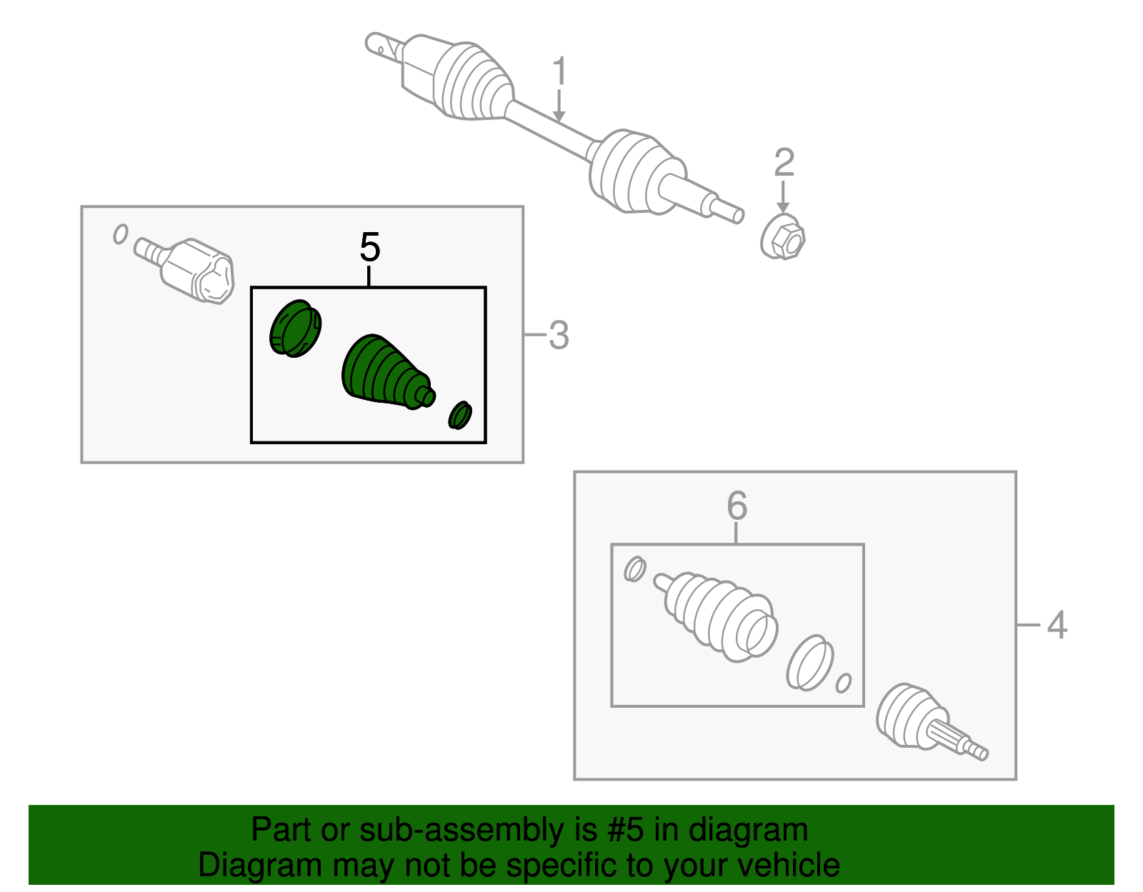 2010-2016 GM Front Wheel Half-Shaft Constant Velocity (CV) Inner Boot ...