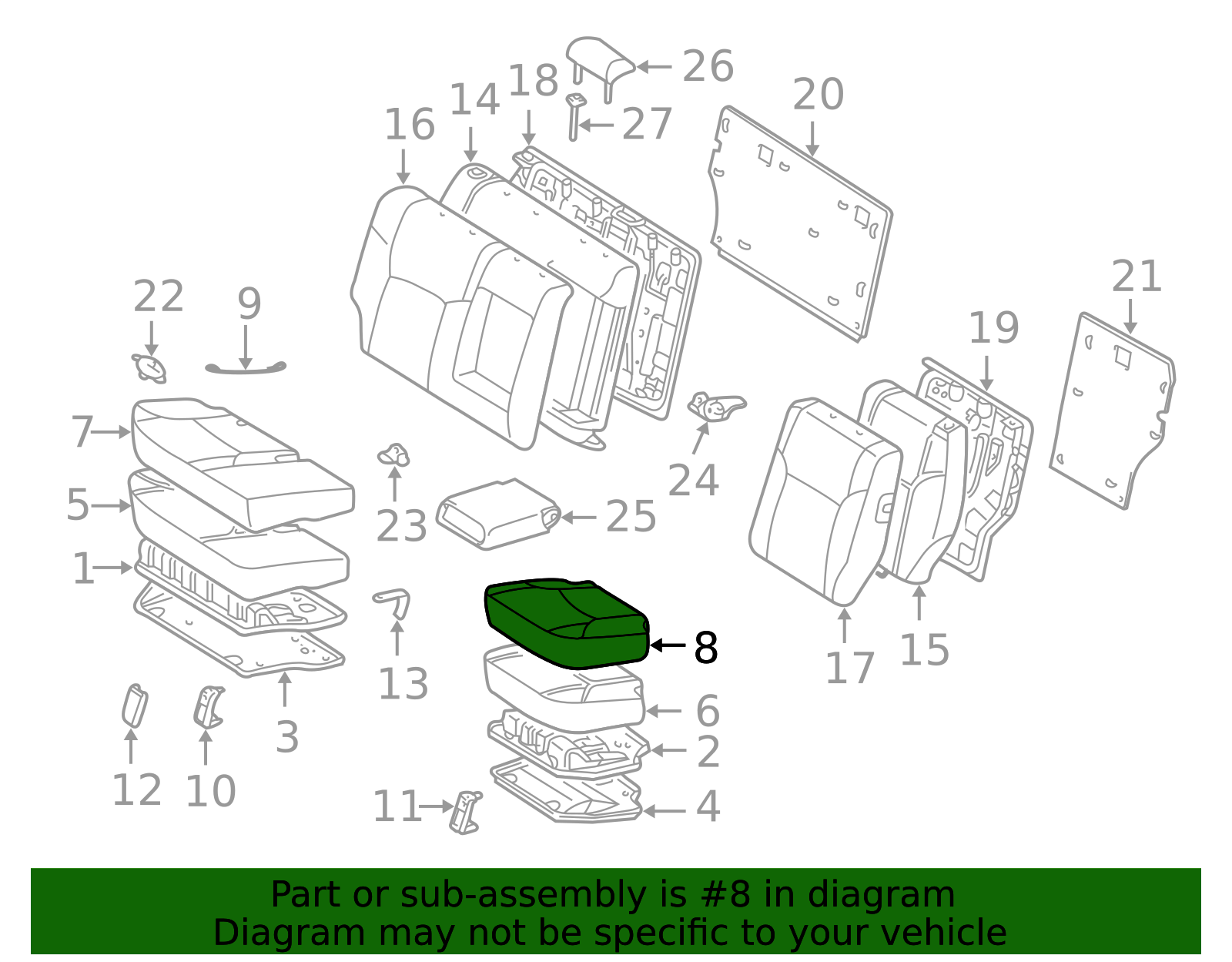 71076-35500-E2 - Cushion Cover - 2003-2009 Toyota 4Runner | Nucar ...