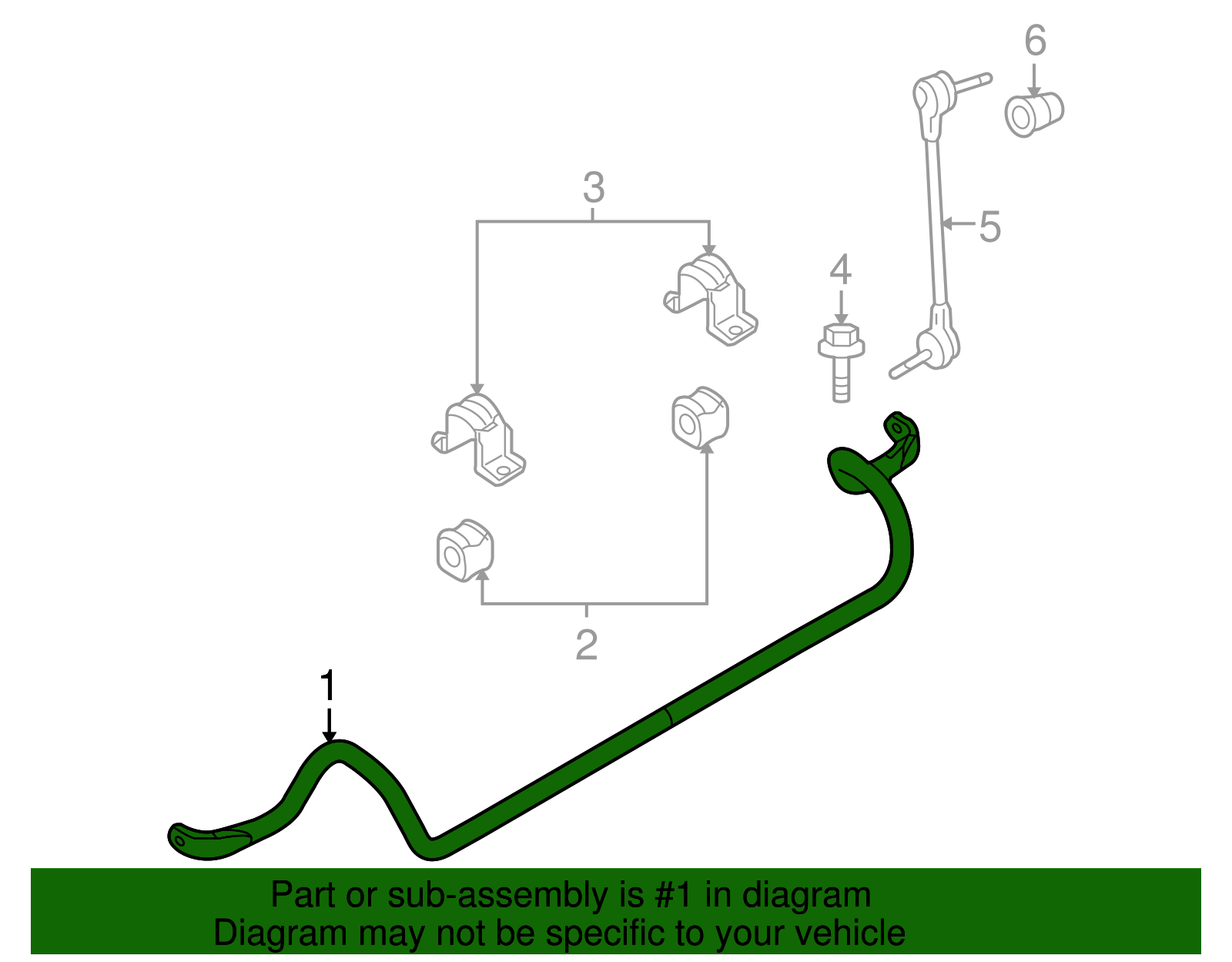 2010-2019 Ford | Stabilizer Bar | AA5Z-5482-E | Walls' Ford Parts