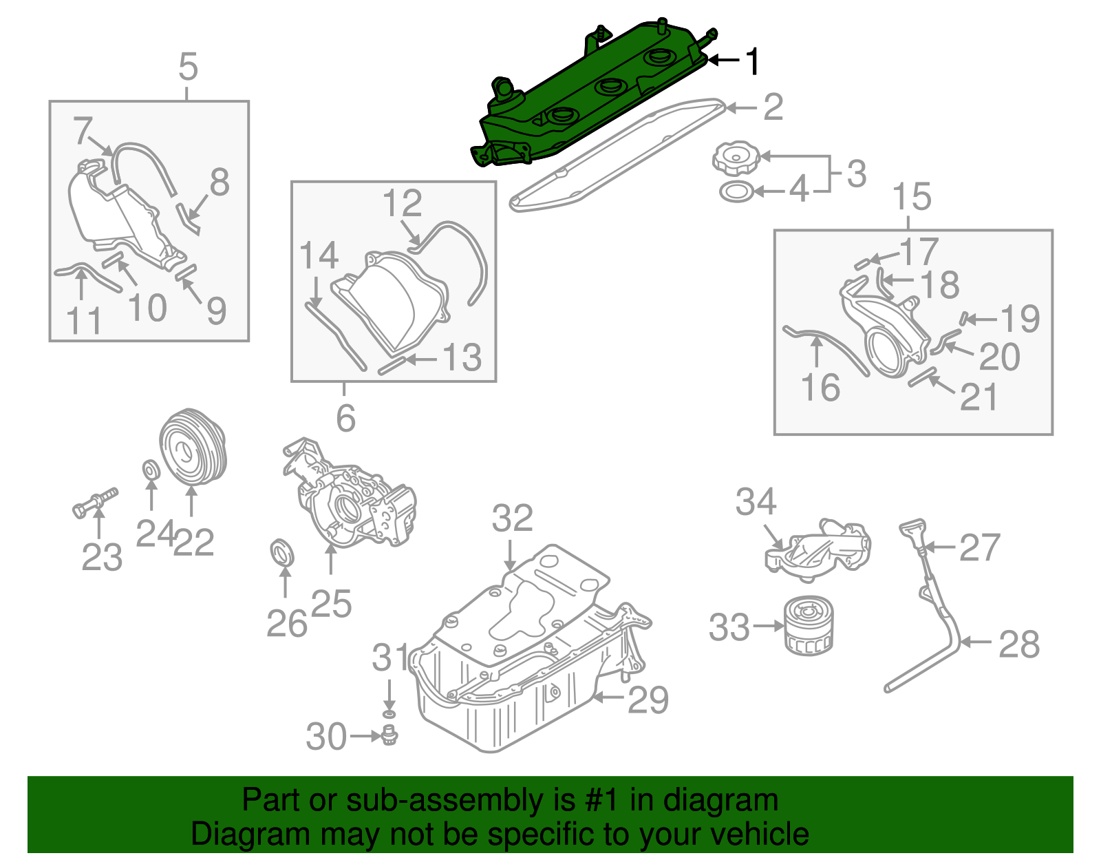 2003-2006 Mitsubishi Montero Valve Cover with placement for oil cap ...