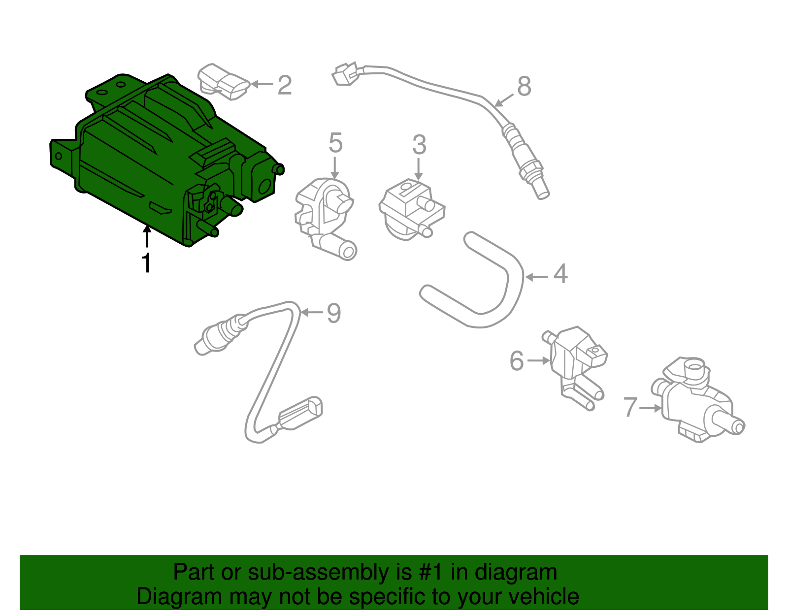 2011-2019 Nissan Vapor Canister 14950-1KC0C | Nissan Parts Central