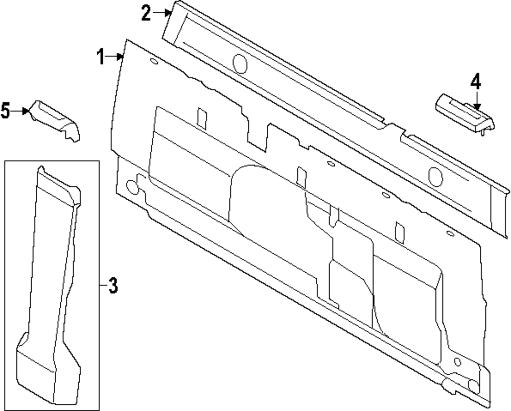 N1WZ-2640374-CA - Back Panel Trim 2024 Ford Ranger | Big 3 Auto Parts