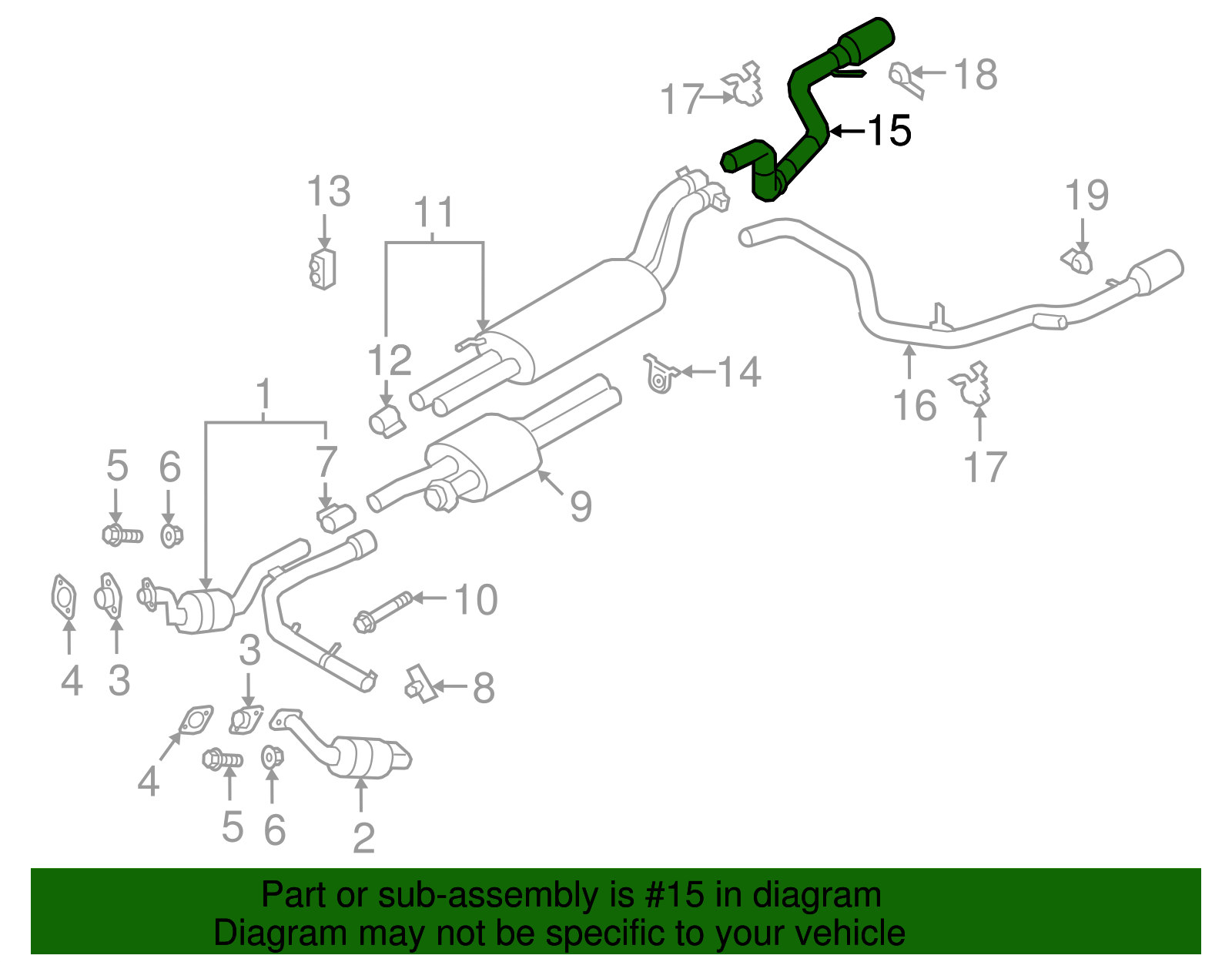 2017-2019 Ford F-150 Raptor Right Passenger Tail Pipe Extension - 3.5L ...