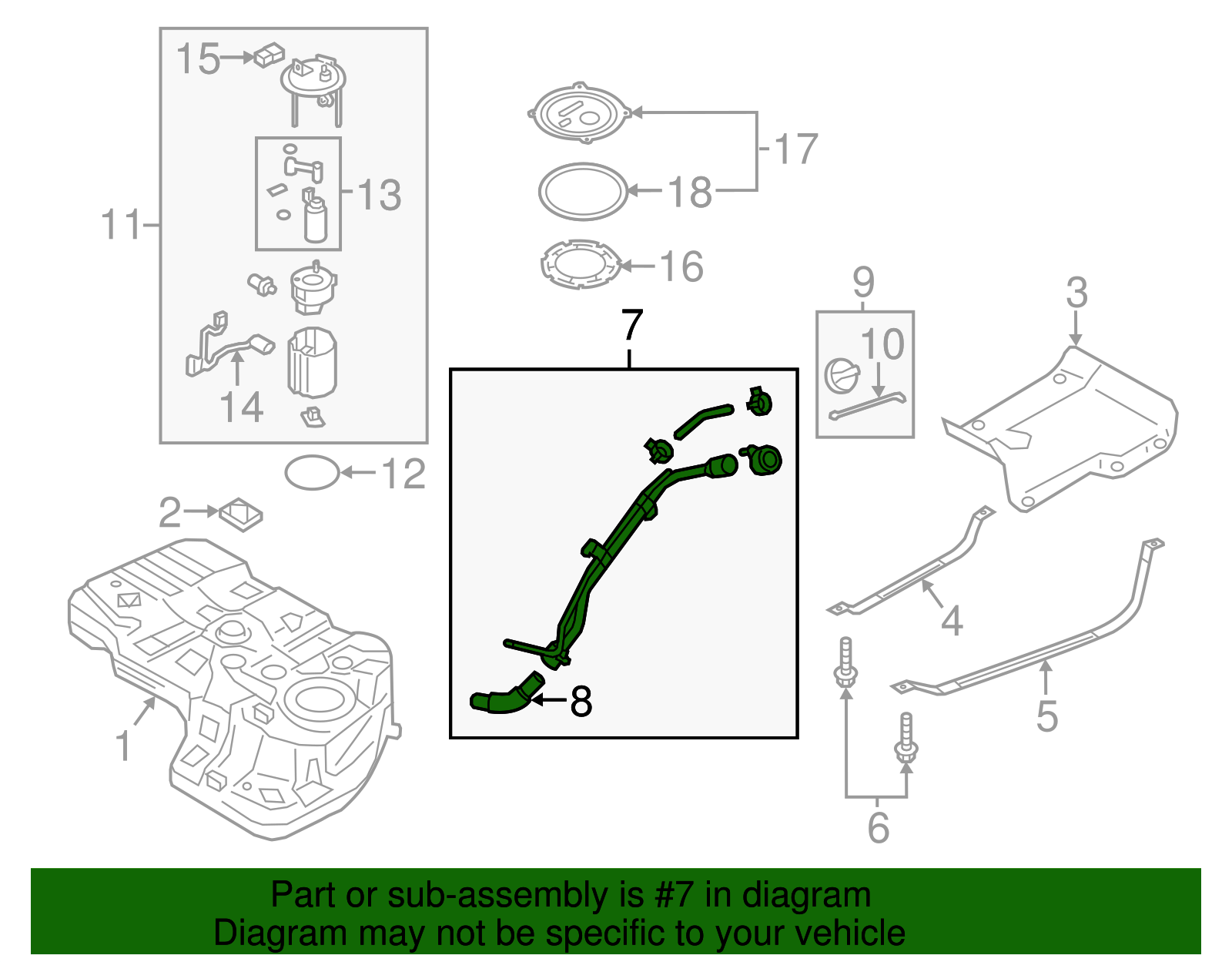 31030-4Z000 - Hyundai Filler Pipe 2013-2018 Hyundai Santa Fe Sport ...