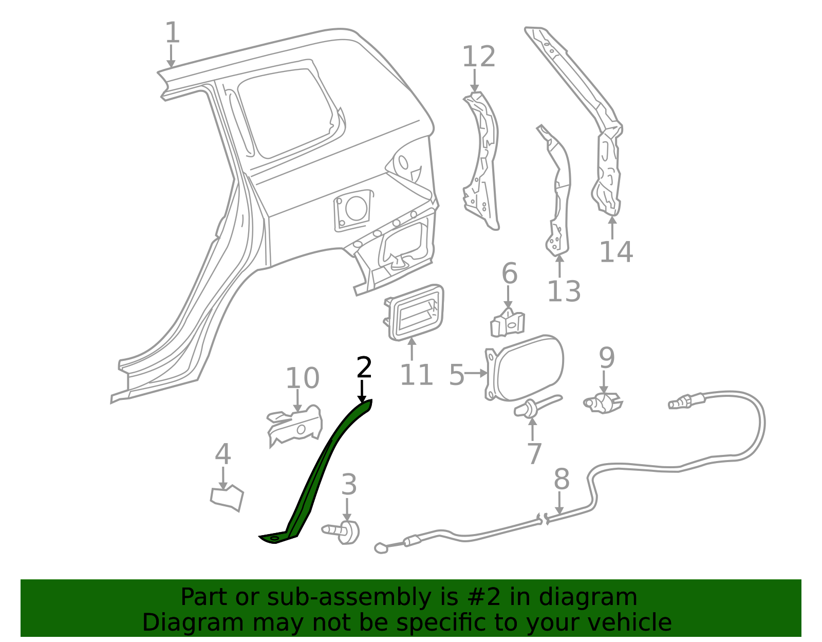 2008-2013 Toyota Highlander Roof Reinforced Seal 61668-0E020 | Toyota ...