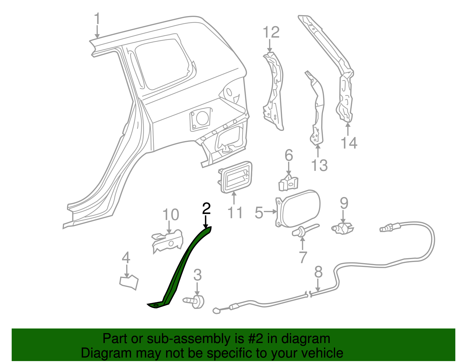 2008-2013 Toyota Highlander Roof Reinforced Seal 61668-0E020 | Toyota ...