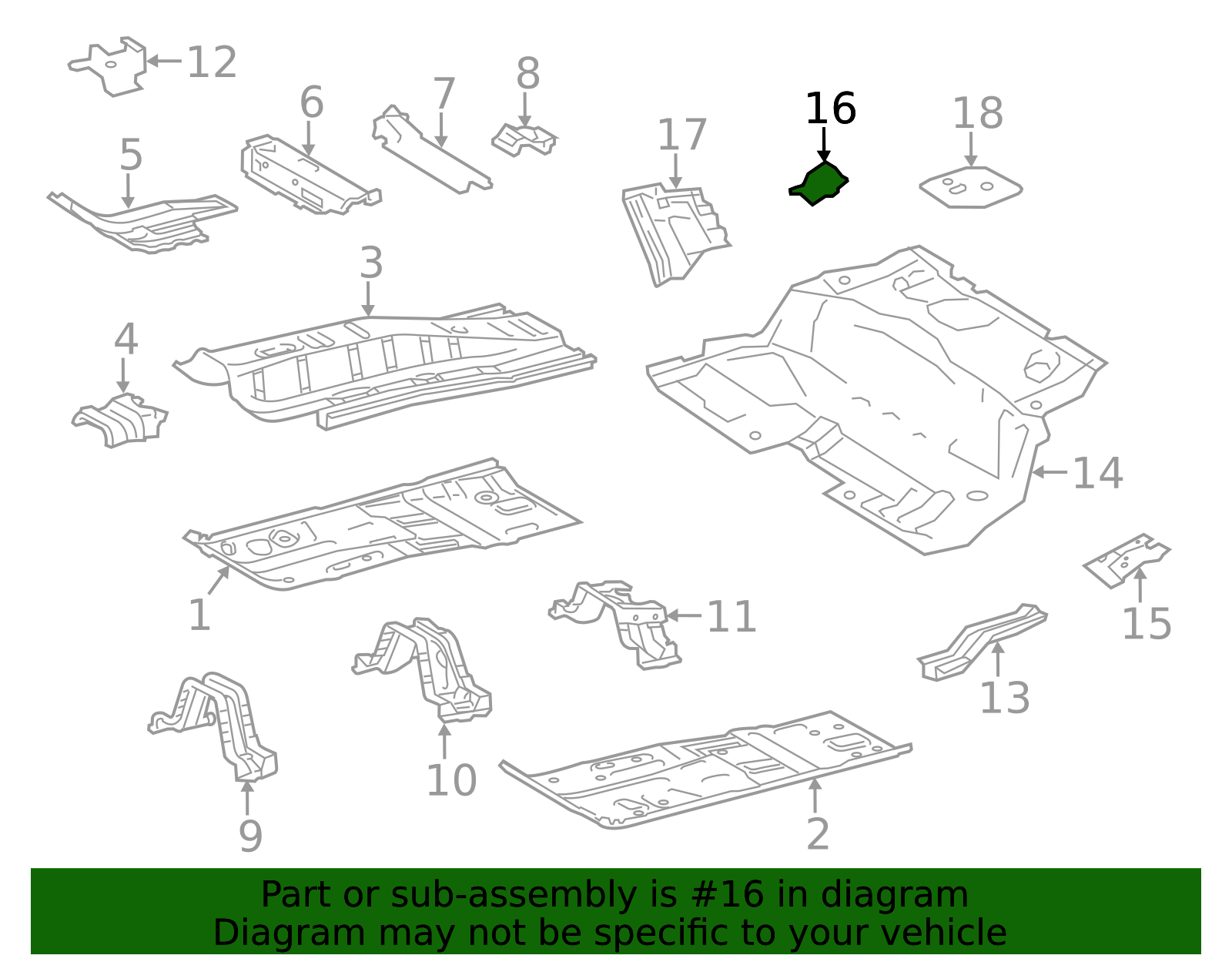 Center Floor Pan Upper Reinforced 57551-52010 | OEM Parts Online