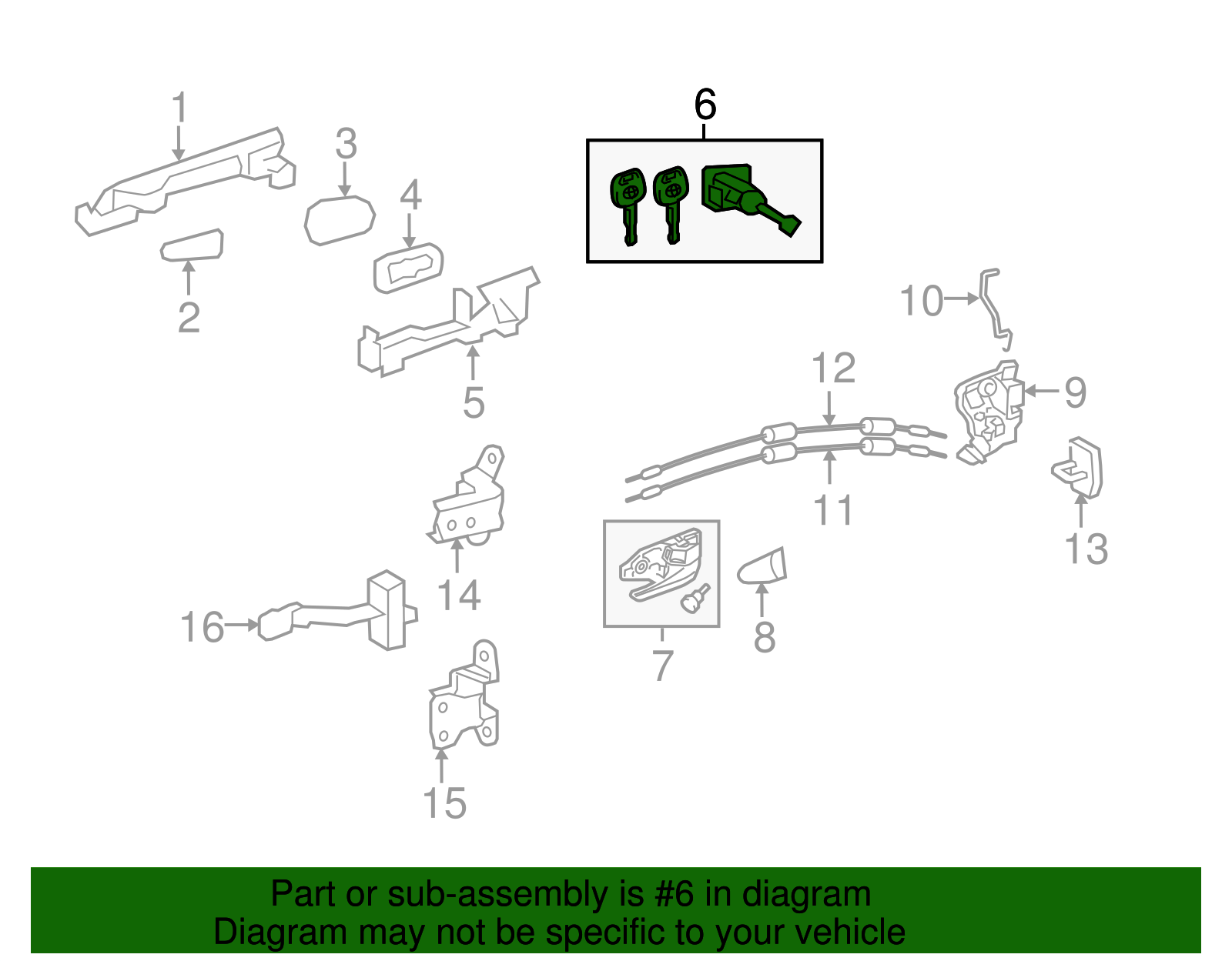 2015-2017 Toyota Camry Lock Cylinder 69052-06140 | Toyota Parts Center