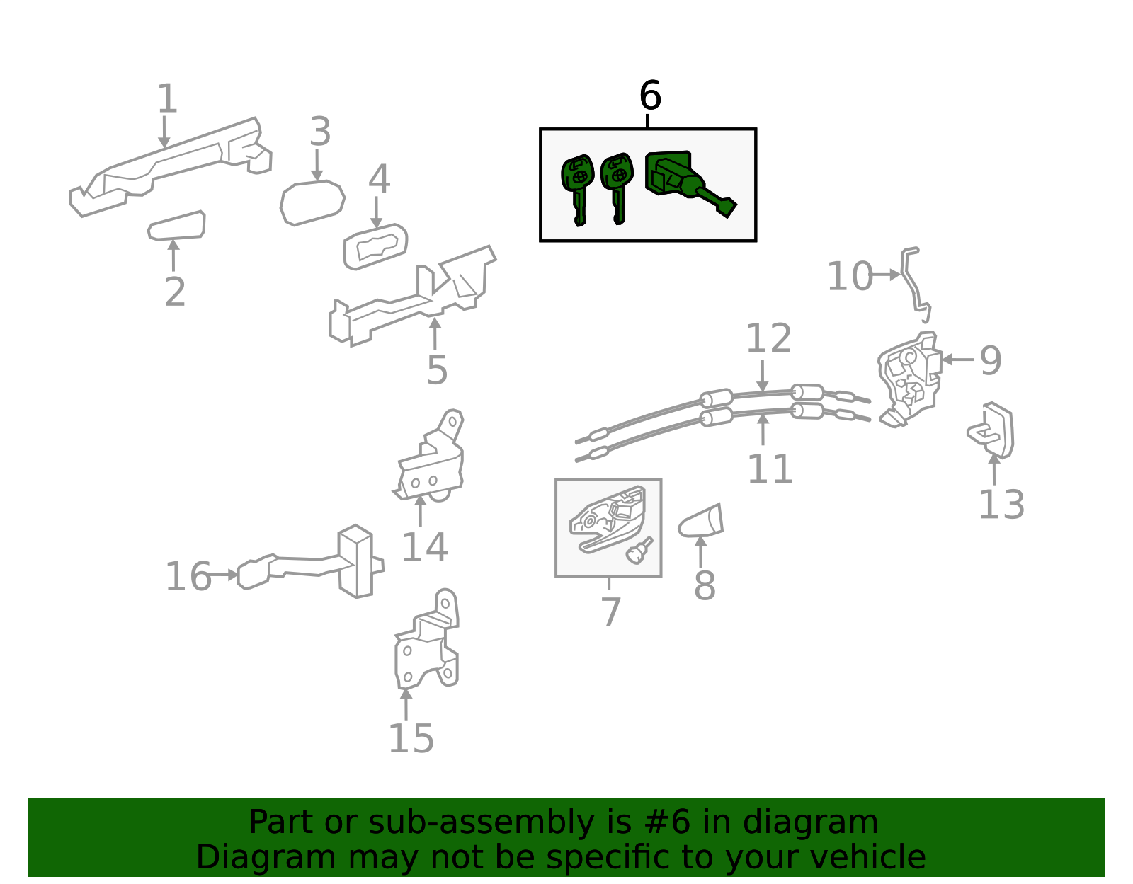 2015-2017 Toyota Camry Lock Cylinder 69052-06140 | MotorMotor