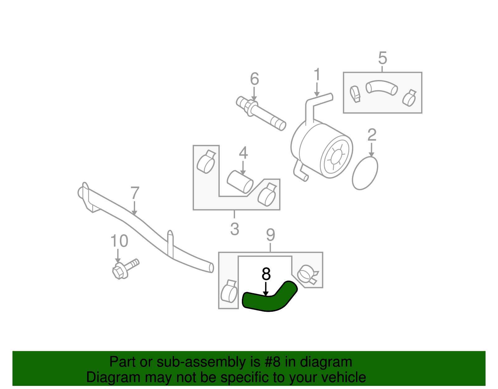 2008-2018 Subaru Engine Coolant Hose 807611191 | Subaru Parts Store