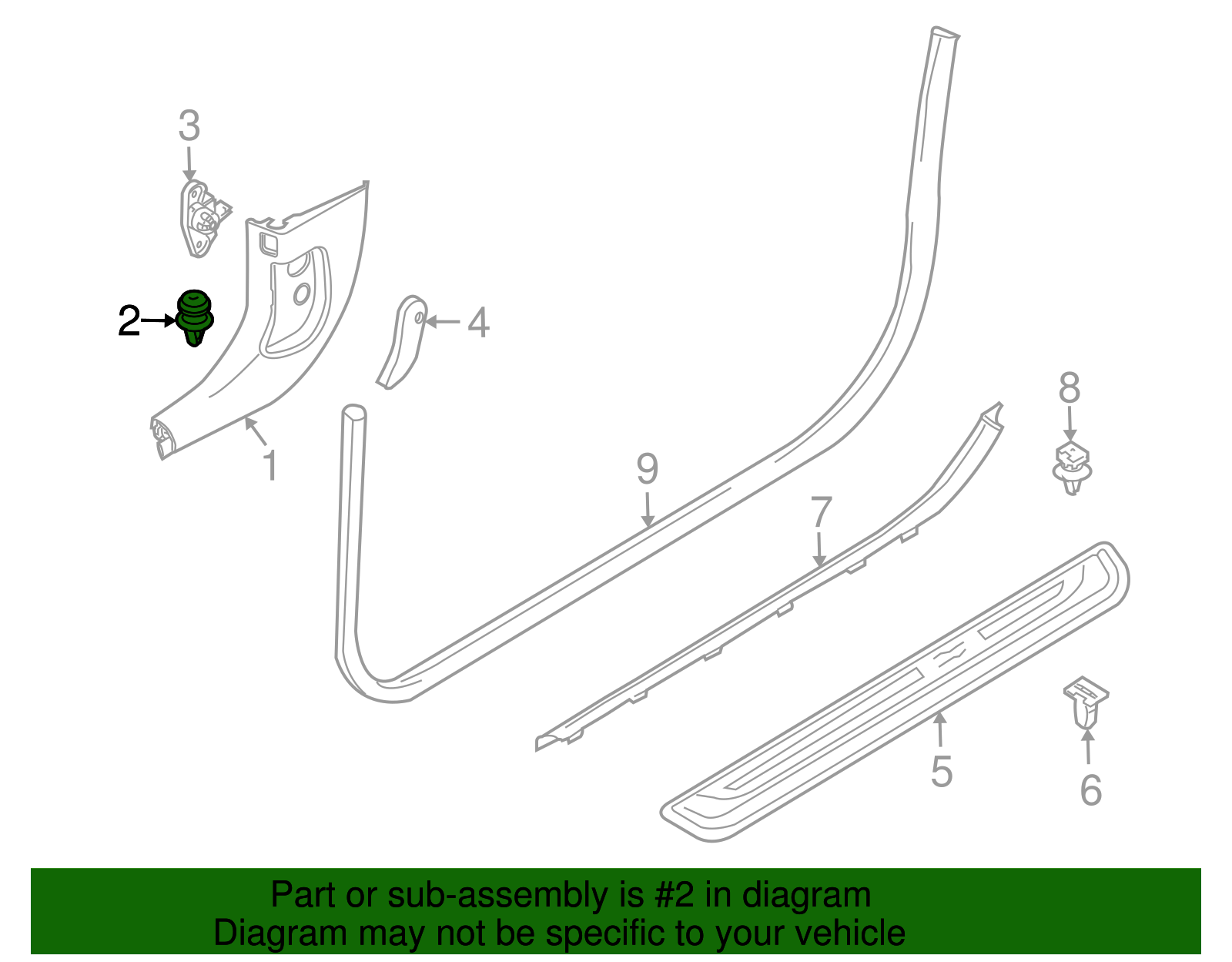 Genuine BMW 07-14-6-955-627 | Kick Panel Clip | FREE Shipping on Most ...