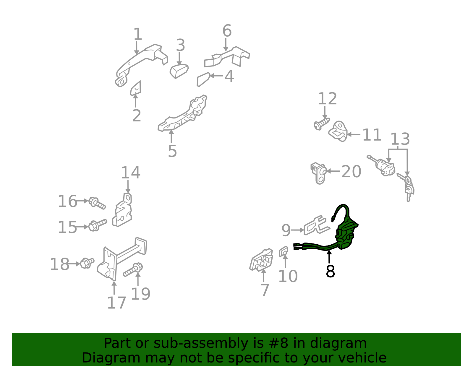 2011-2015 Hyundai Sonata Lock Actuator 81320-3S020 | MotorMotor