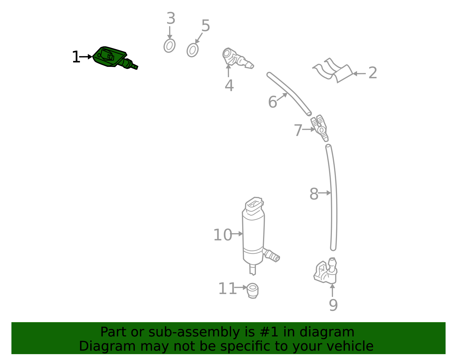 Genuine Headlight Washer Nozzle for 2004-2011 Saab | Part# 12803972 ...