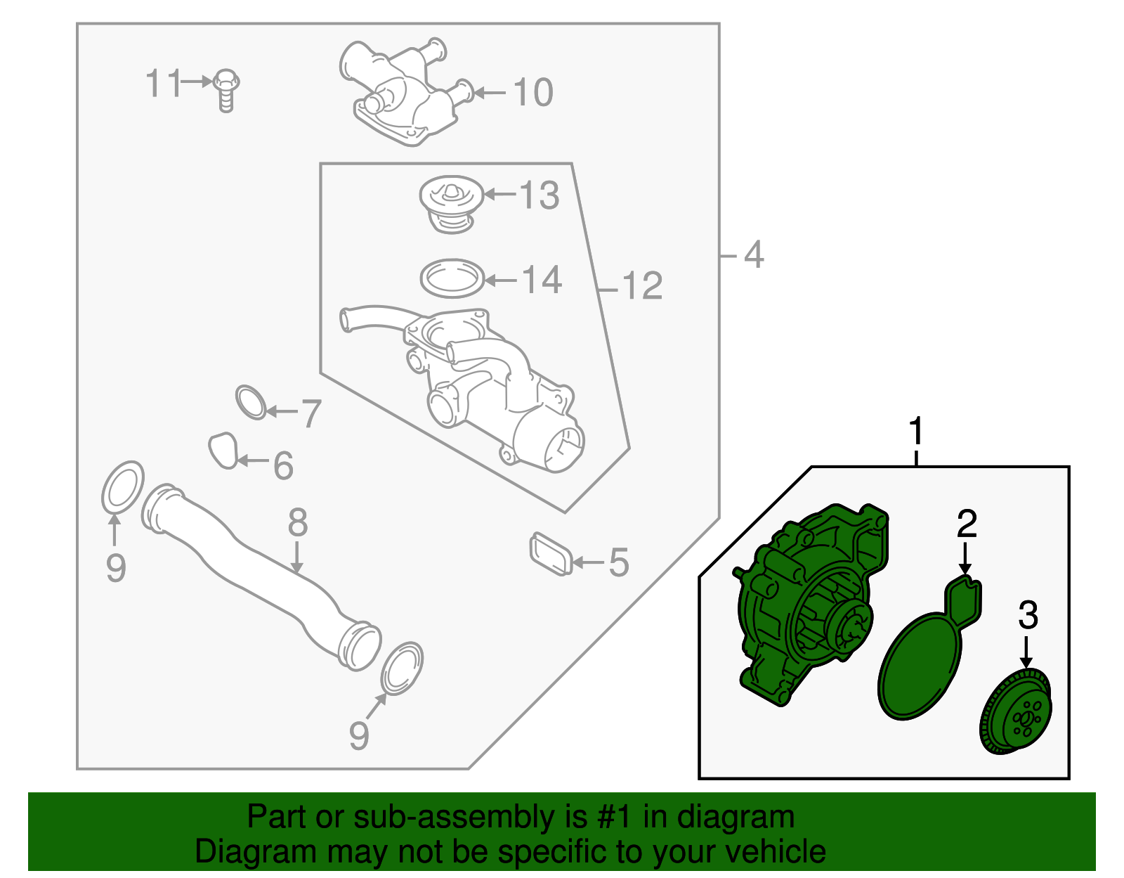 Genuine Water Pump for 2003-2011 Saab | Part# 12630084 | Over 30% Off ...