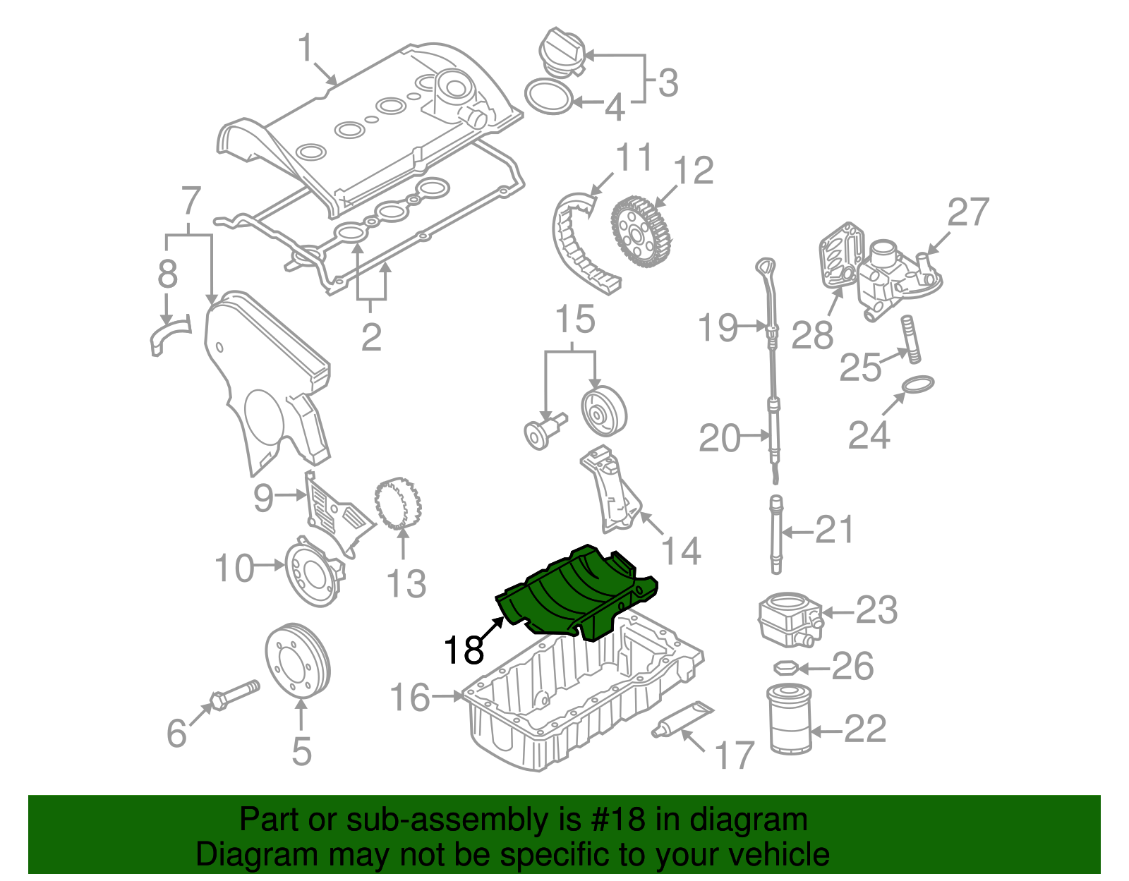 06B-103-623-P - Baffle Plate 1998-2015 Volkswagen | OEM VW Parts Haus