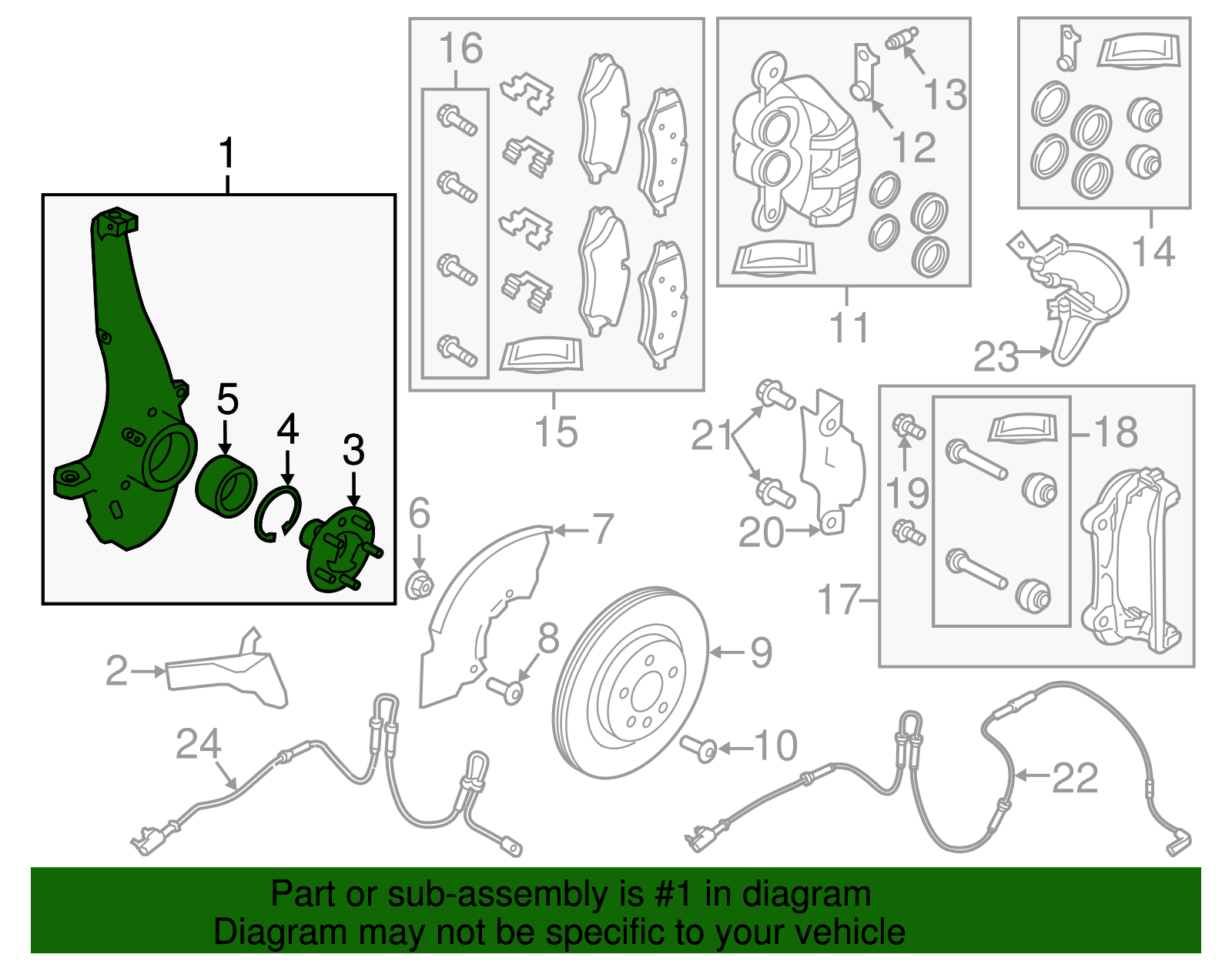 Genuine OEM Steering Knuckle Part# LR146346 Fits 2014-2020 Land Rover ...