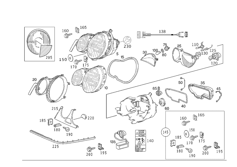 210-820-02-56 - Front Fog Lamp 1994-2002 Mercedes-Benz | Mercedes-Benz ...