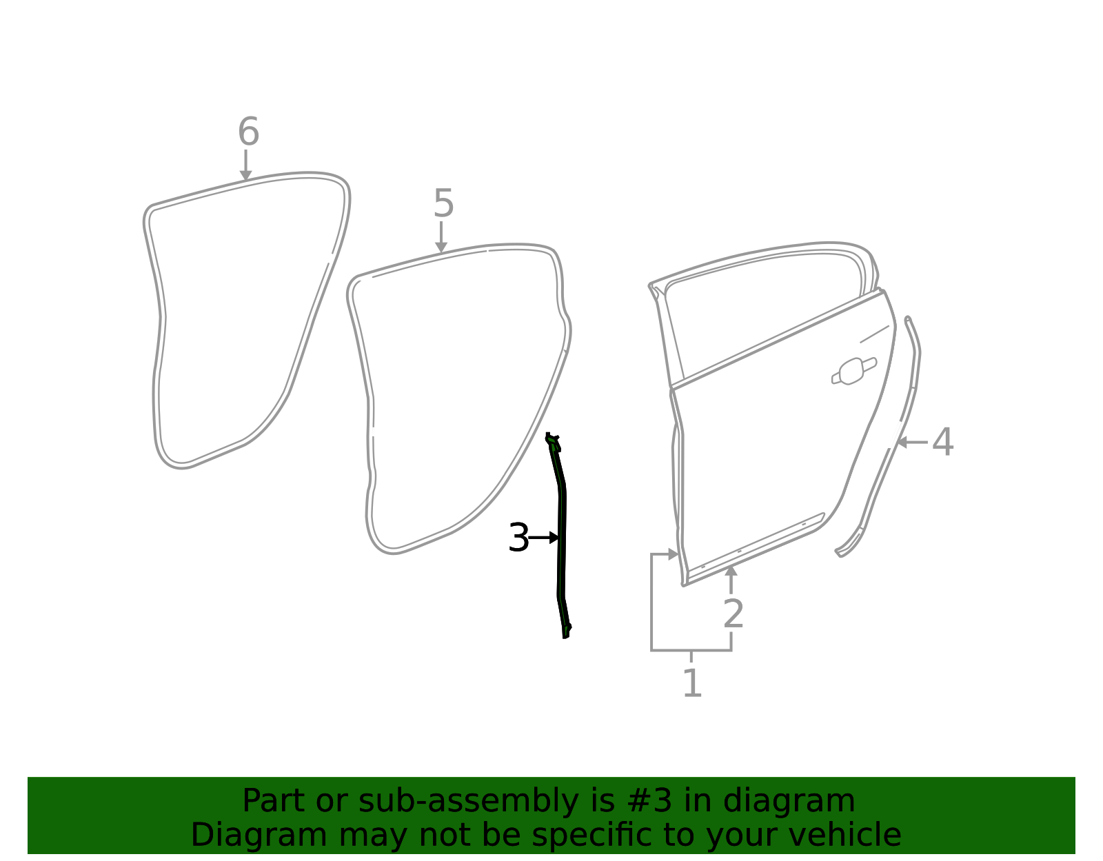 2010-2016 Buick LaCrosse Rear Driver Side Door Front Auxiliary ...