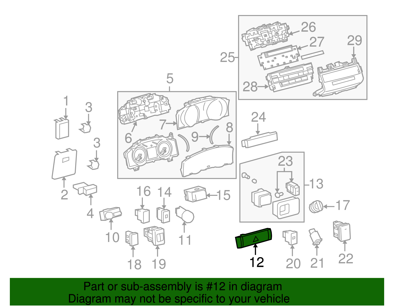 2013-2015 Toyota Land Cruiser Hazard Switch 84332-60371 | Toyota Parts ...