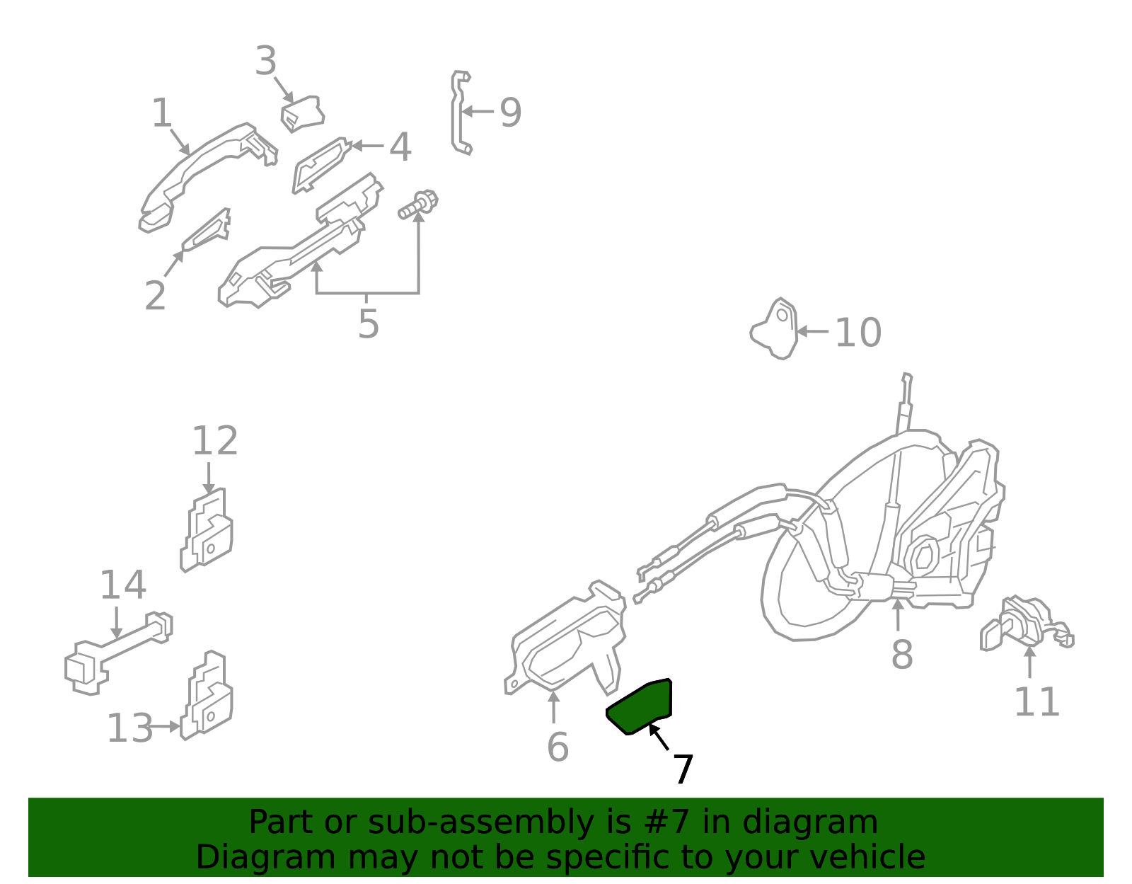 2019-2025 Nissan Handle, Inside Cap - Passenger Side (RH) 80676-6CA0A ...