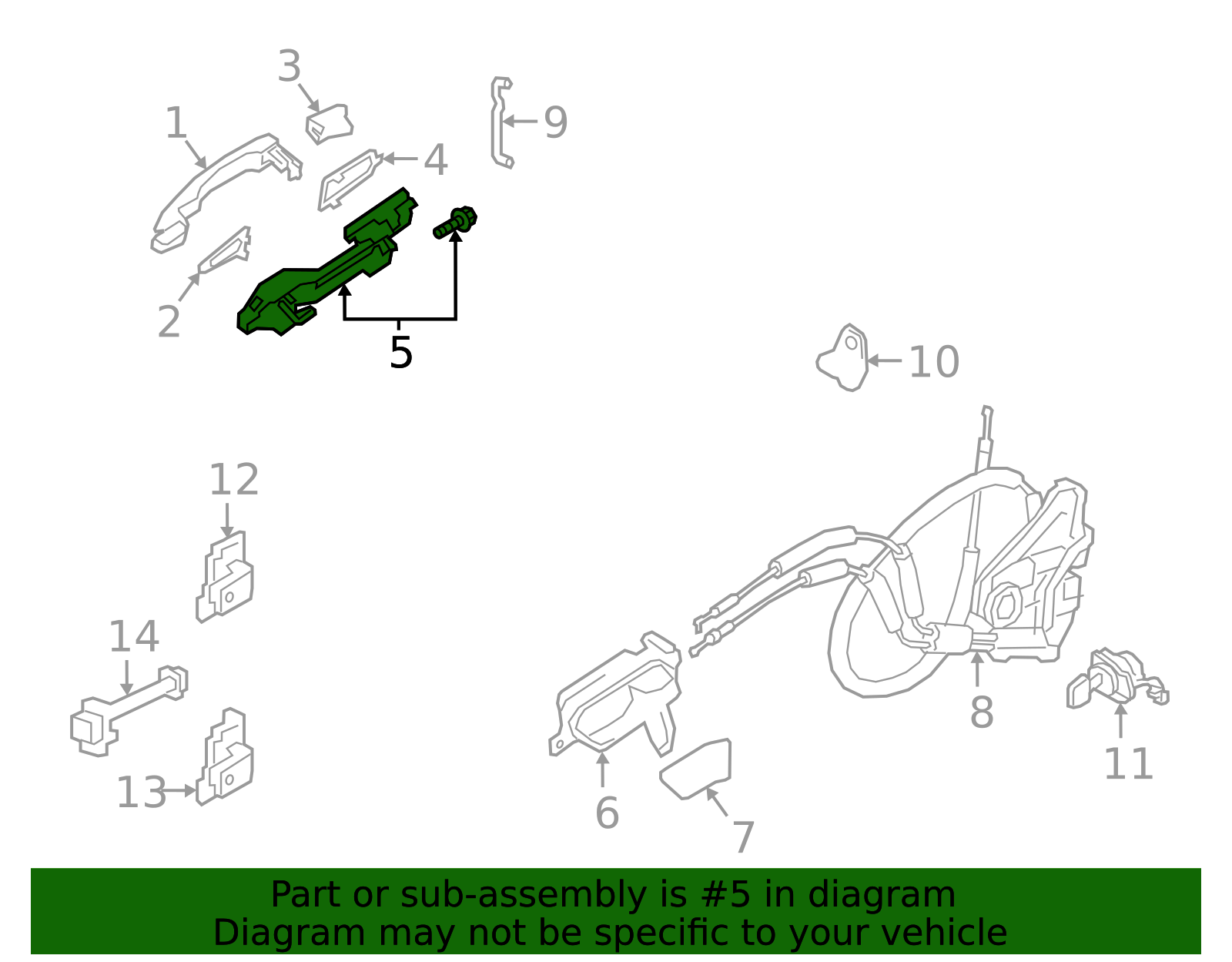 2019-2021 Nissan Altima Handle Base 80611-6CA0A | Bill Kay Nissan Parts