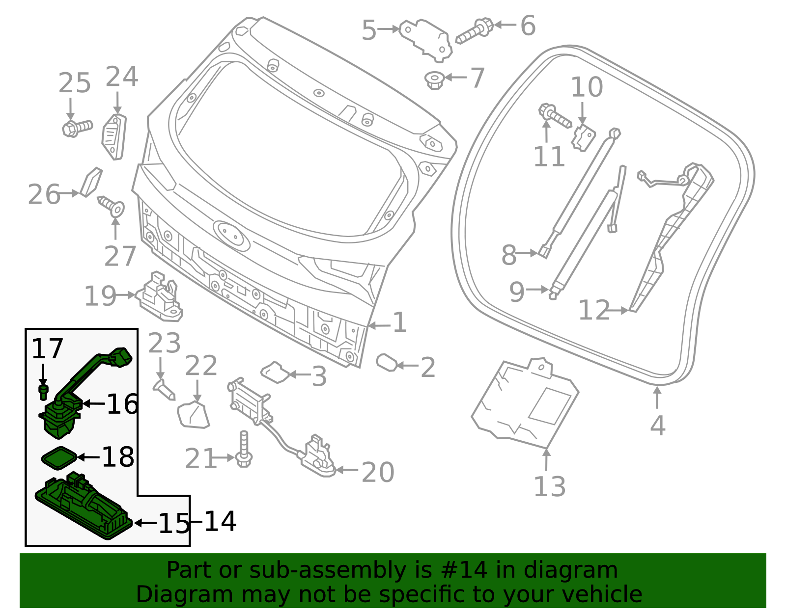95760-D3700 - High-Quality Liftgate Latch Handle for 2019-2021 Hyundai ...