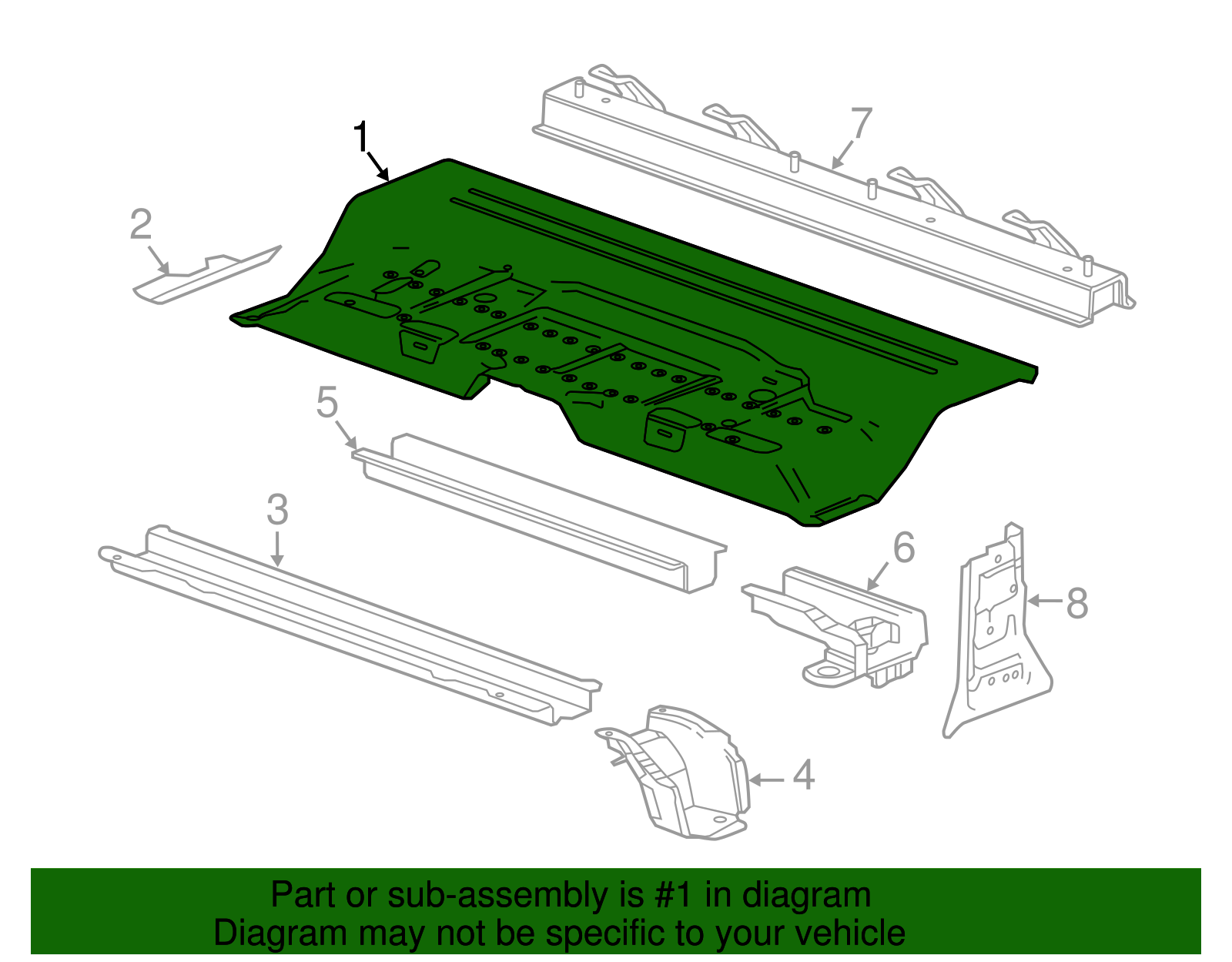 2015-2022 GM Rear Floor Panel 23194474 | Capital Chevy Parts