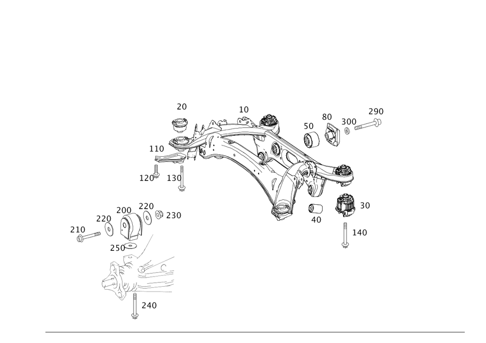 204-350-01-75 - Axle Sub-Frame Suspension 2010-2015 Mercedes-Benz ...