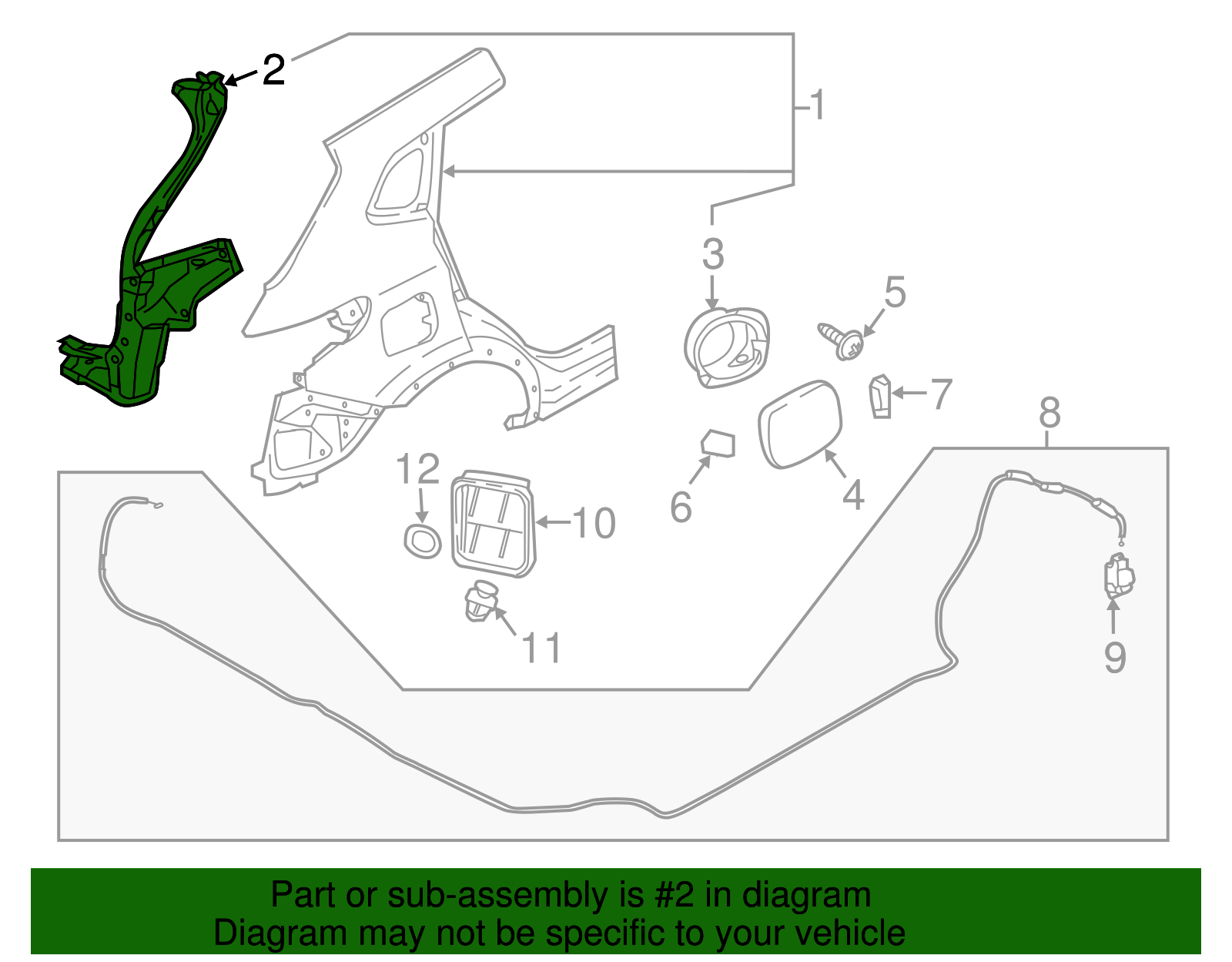 2017-2019 Nissan Rear Pillar - Passenger Side (RH) G8114-DF3MA ...