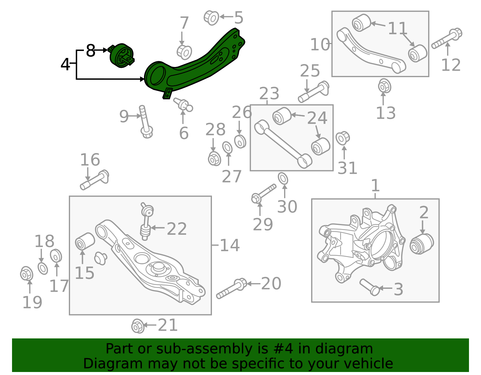 2016-2020 Kia Sorento Trailing Arm - Driver's Side (LH) 55270-C5050 ...