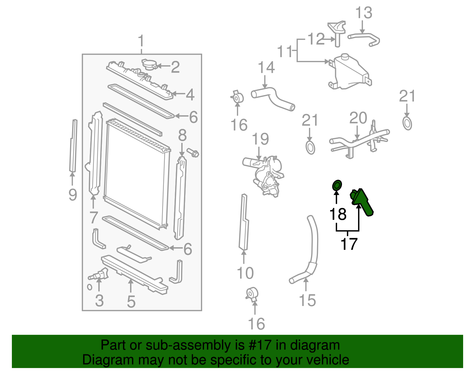 16031-0P010 - Water Inlet Sub-Assembly, With THERMOSTAT 2003-2024 ...
