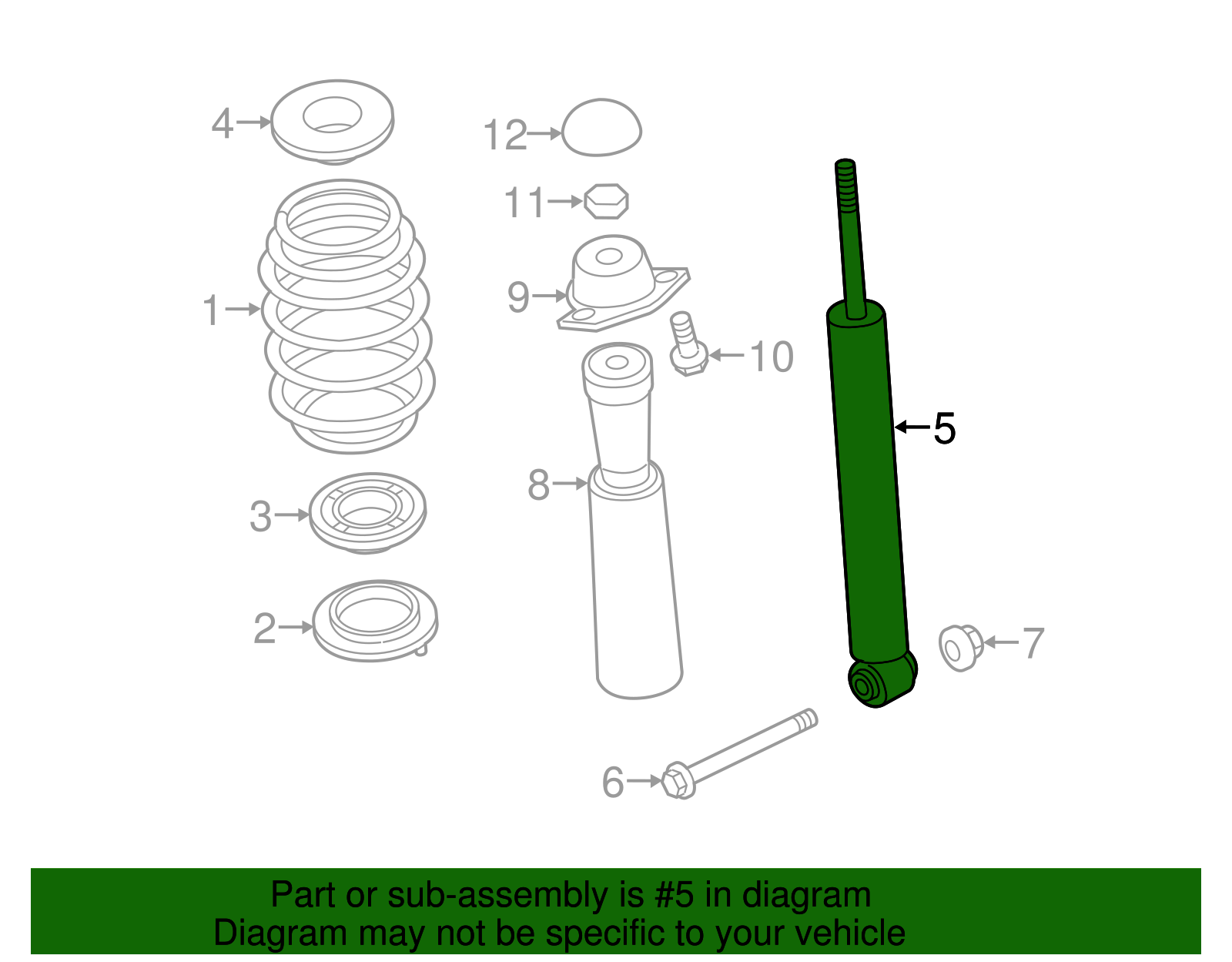 5Q0-513-029-GR - Suspension Shock Absorber 2015-2020 Audi | Audi OEM Parts