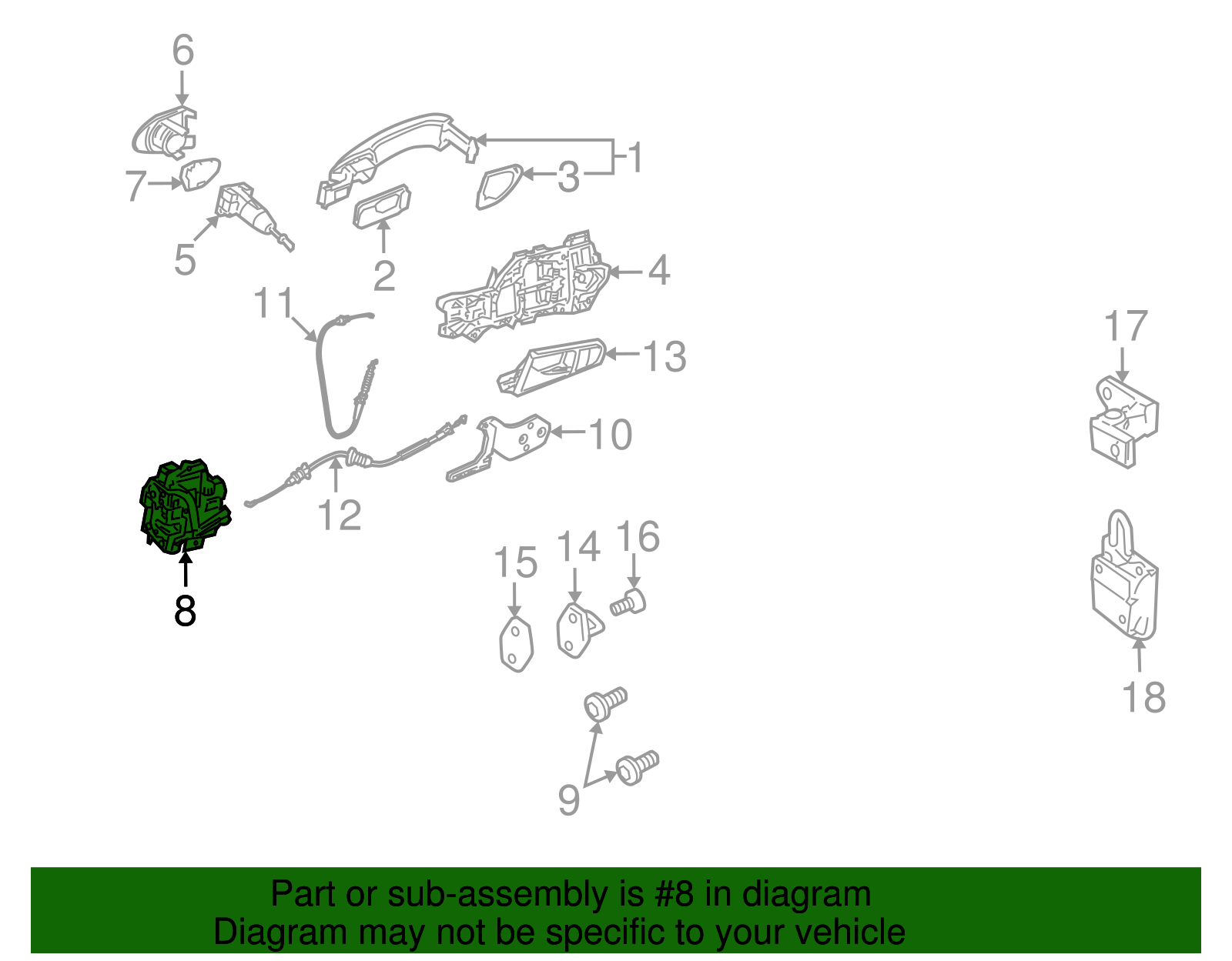 2006-2010 Volkswagen Lock 3C1-837-016-B | VW Direct Auto Parts
