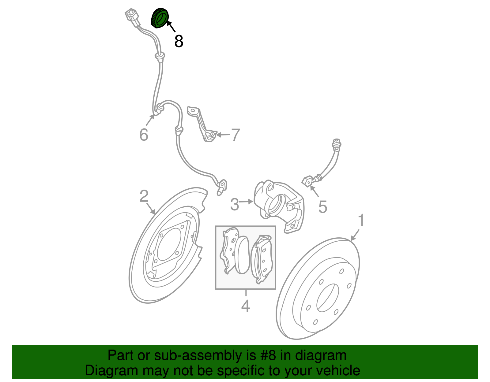 2008-2015 Nissan TITAN NEW OEM NISSAN TITAN ABS Wheel Speed Sensor Tone ...