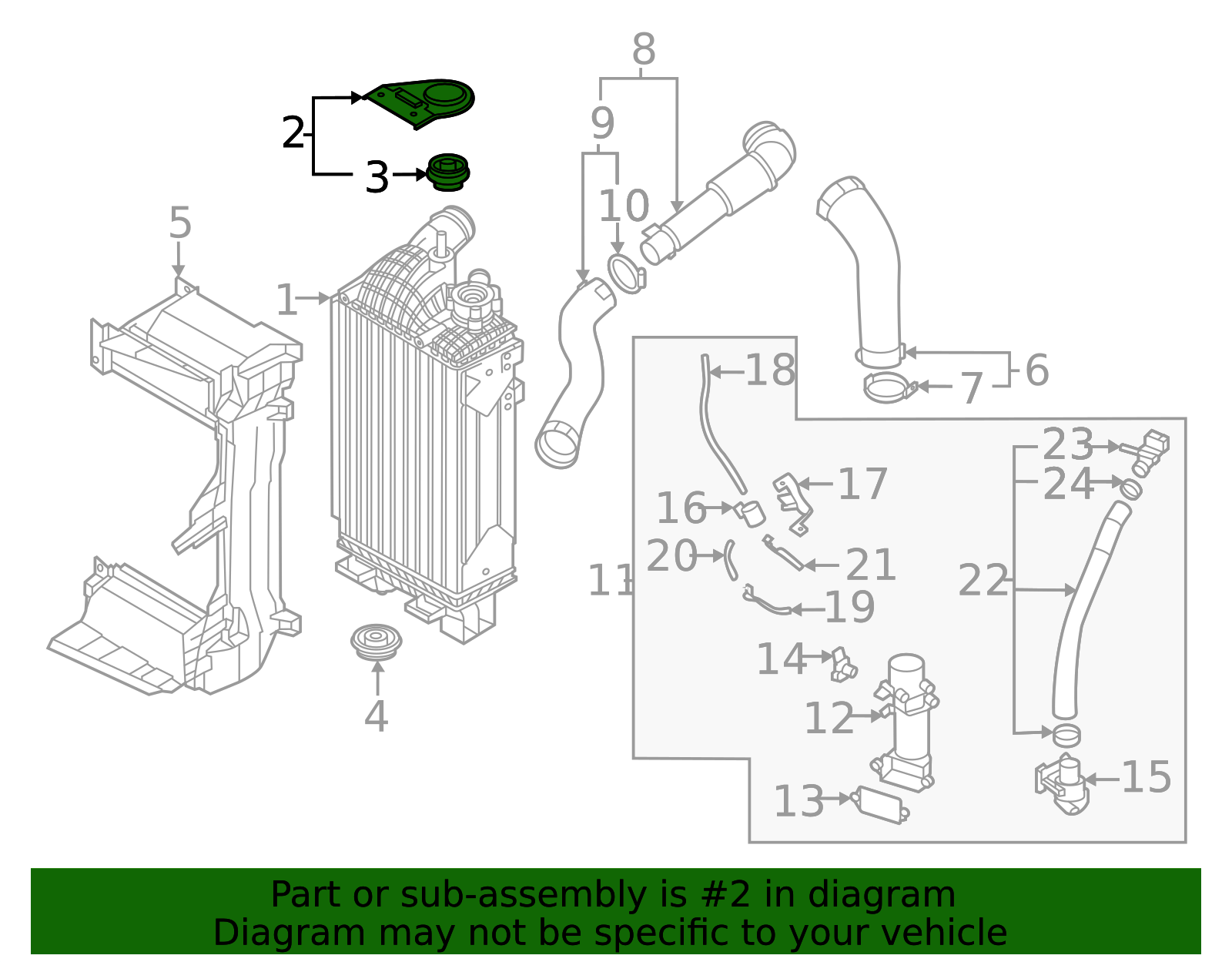 2021-2025 Kia Sorento | Inter-Cooler Upper Bracket | 28273-2R100 | Kia ...