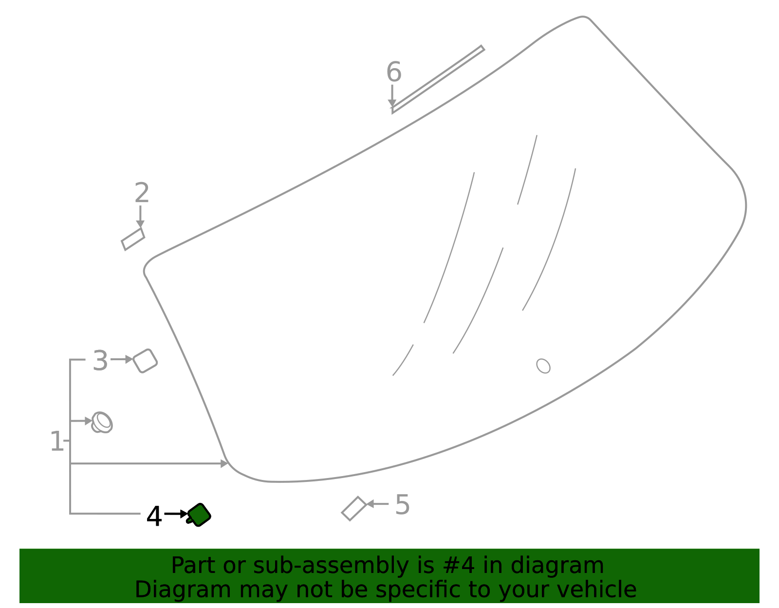 63166AN01A - 2020-2024 Subaru Outback - Lift Gate Glass Holder | Subaru ...