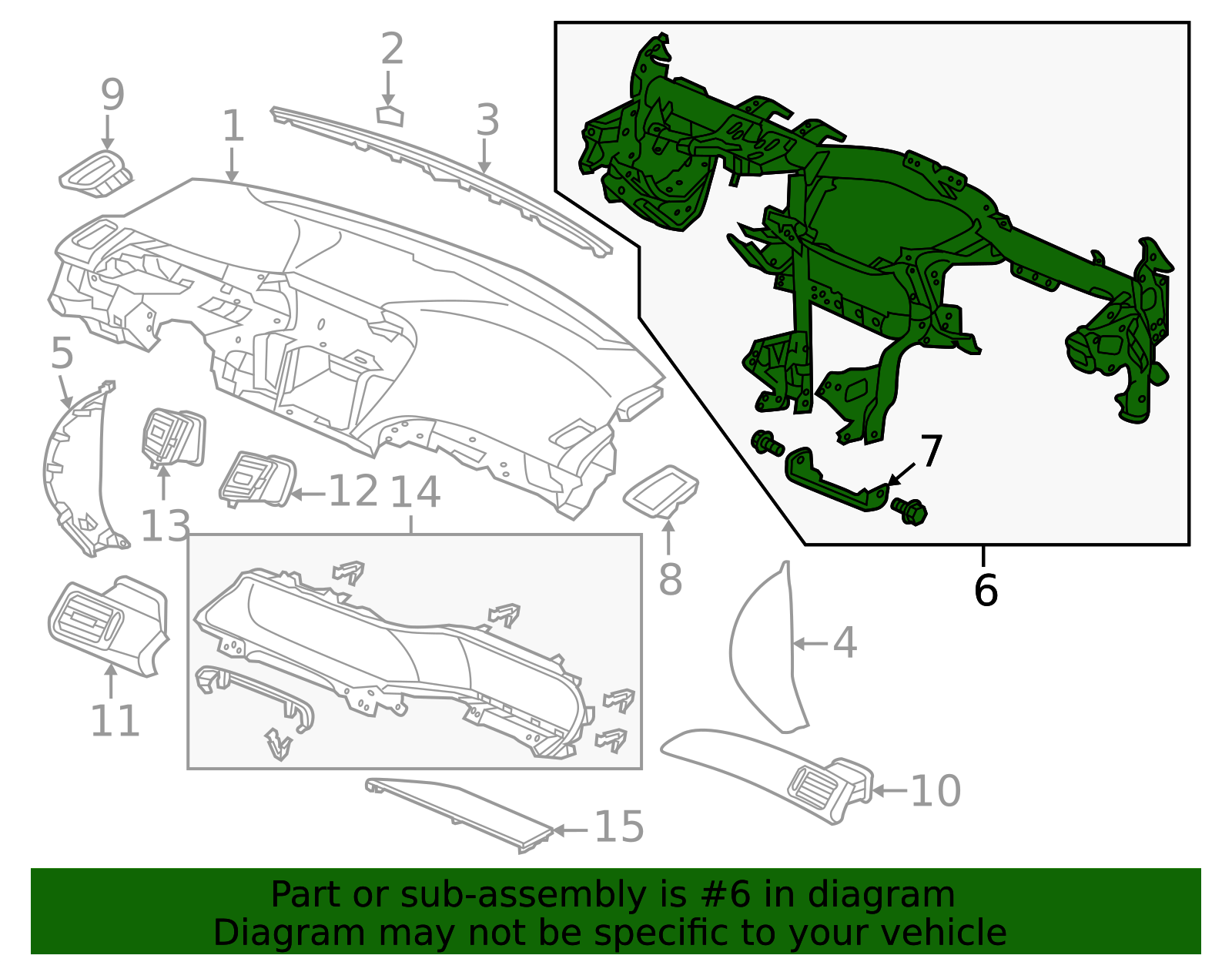 61300-T2A-A00ZZ - High-Quality Instrument Panel Crossmember for 2013 ...