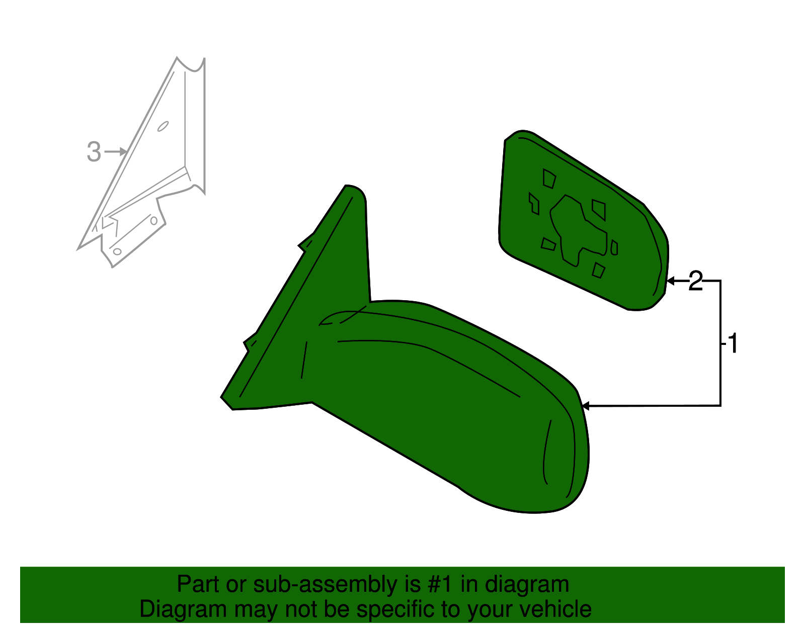 2000-2006 Nissan Sentra Mirror Assembly 96302-5M100 | Boro Nissan Parts
